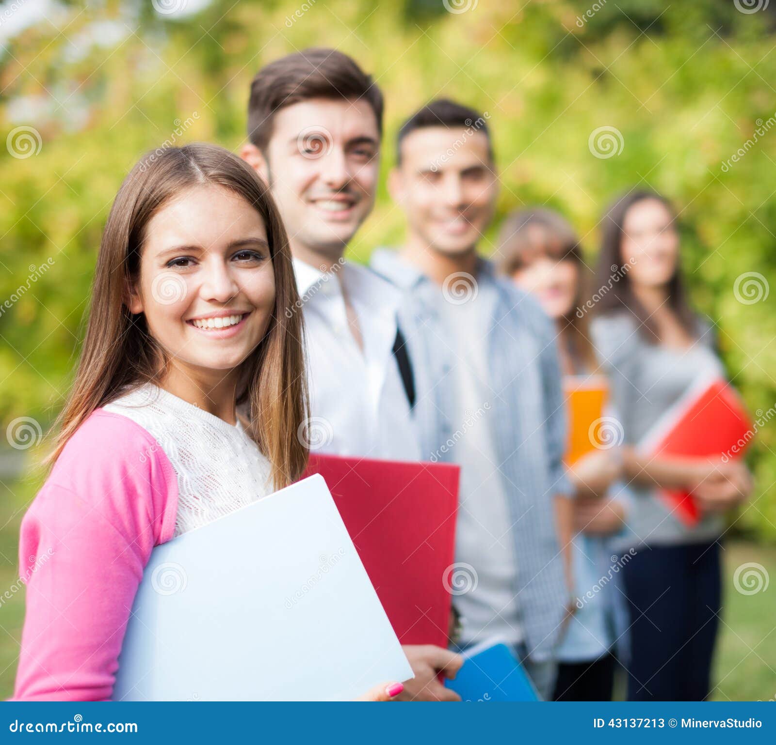 Smiling Students at the Park Stock Image - Image of smiling, friends ...