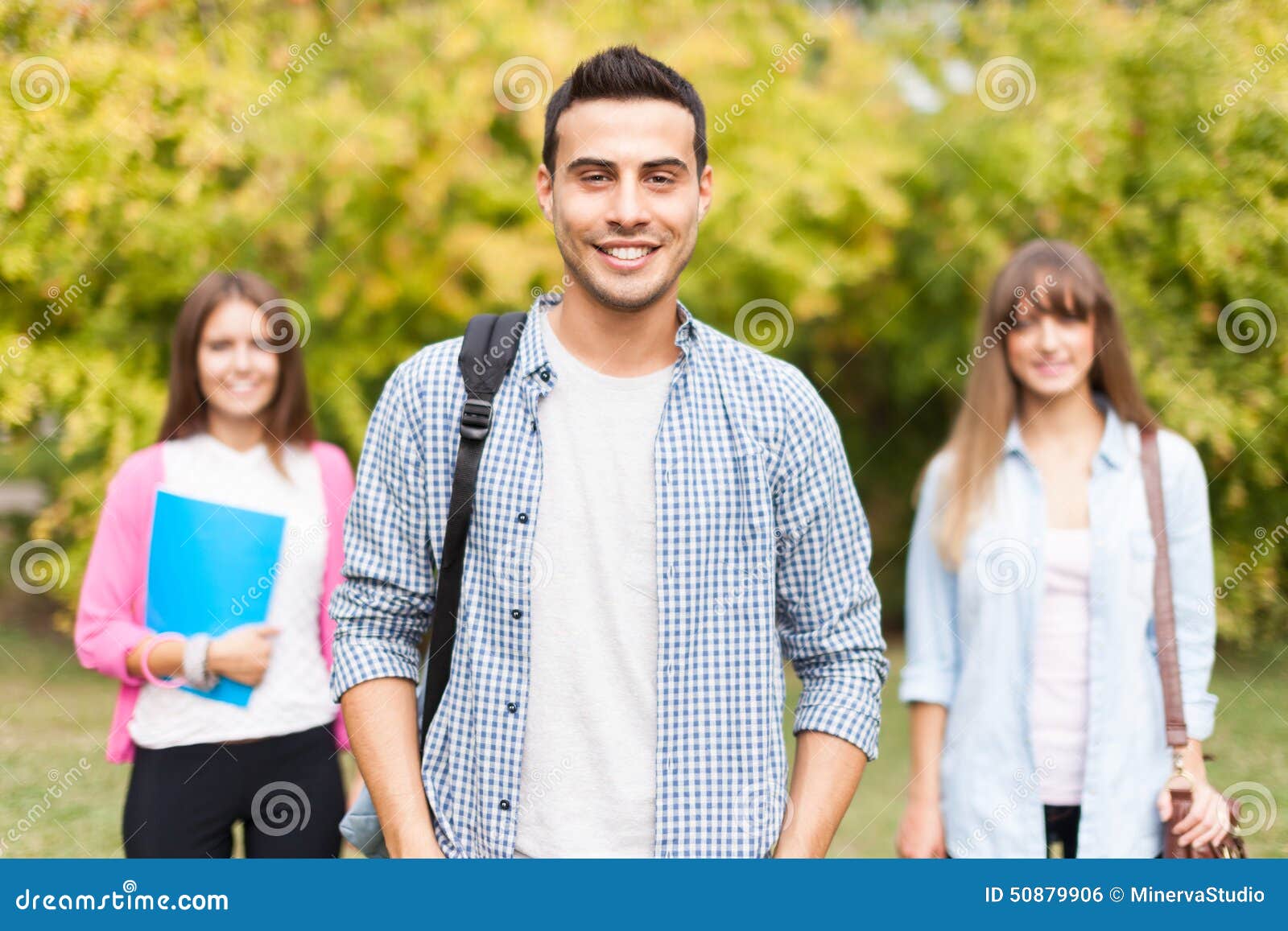 Smiling students stock photo. Image of young, entrance - 50879906