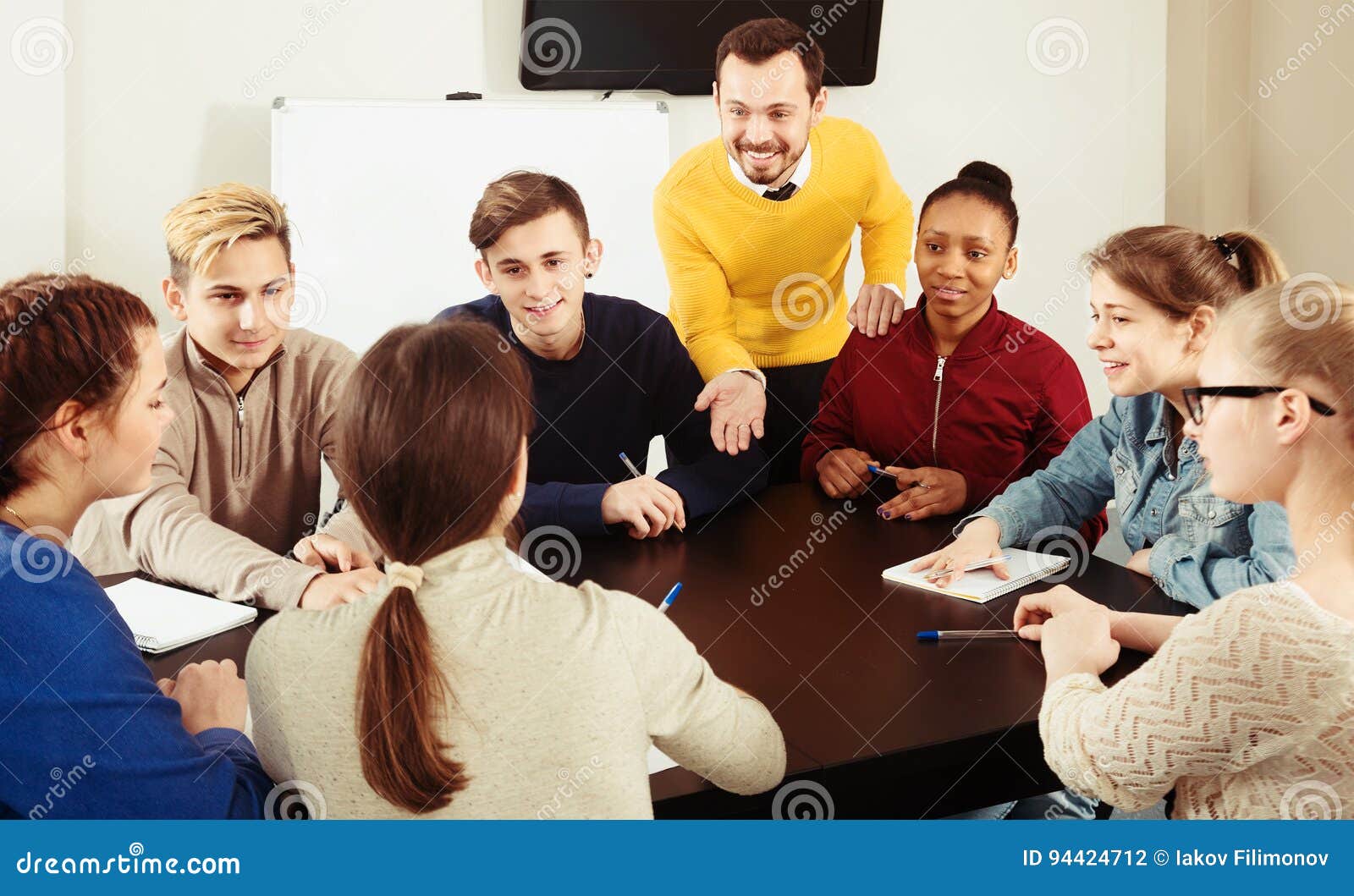 Smiling Students Working at Their Project Stock Photo - Image of ...