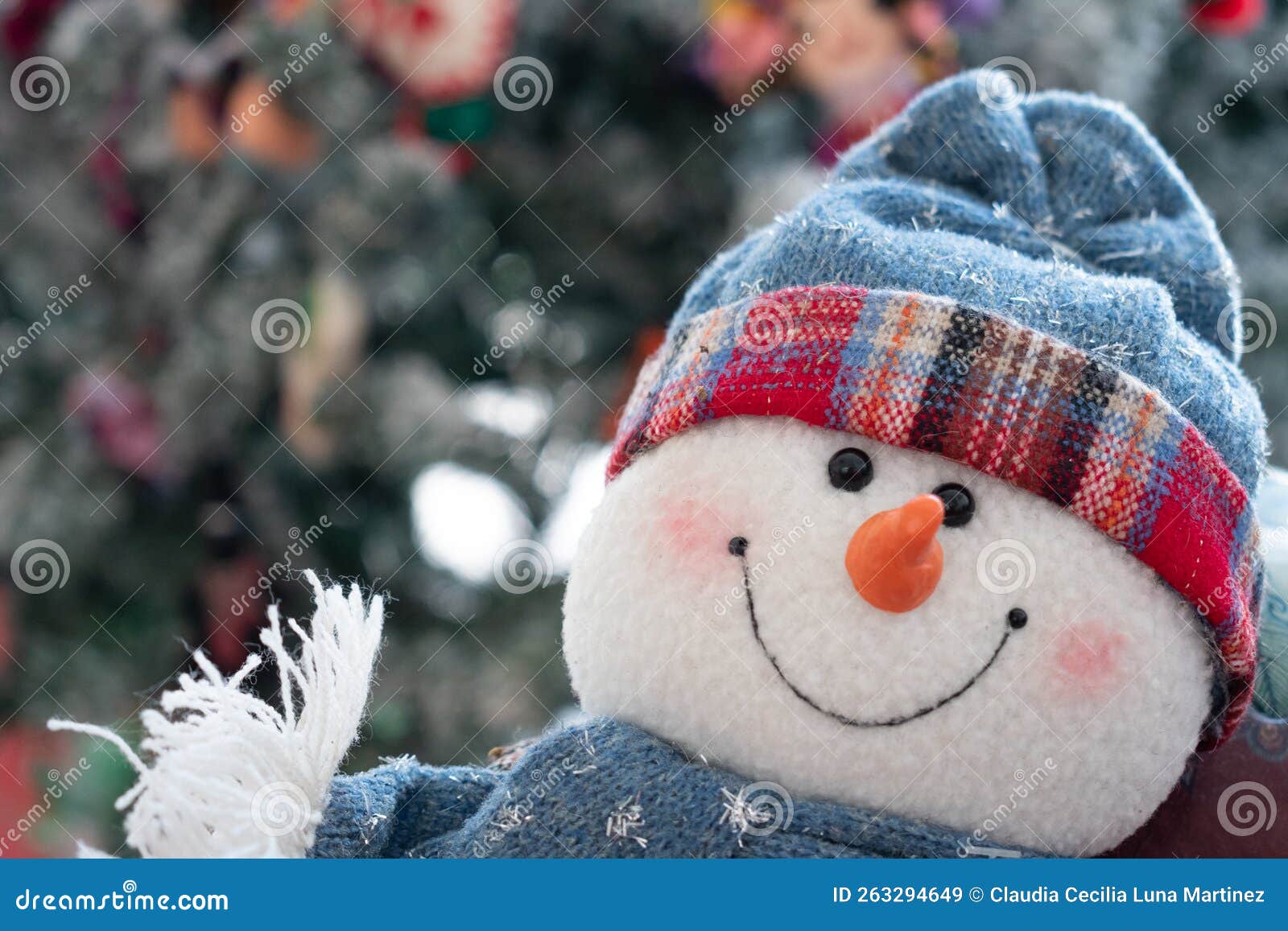 Charming and Smiling Snowman Stuffed Toy Stock Image - Image of nose ...