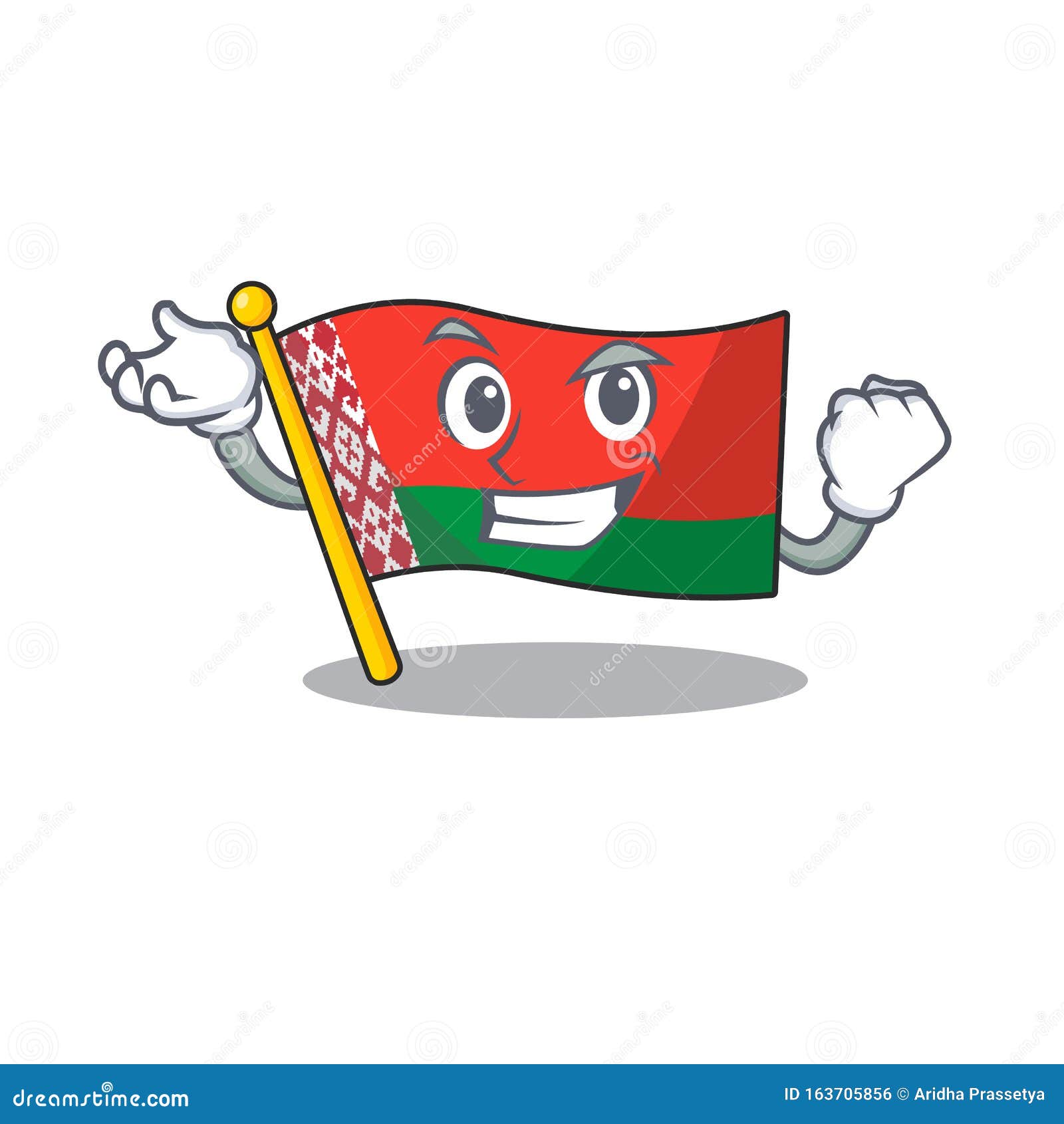 Smiling Successful Flag Belarus Cartoon Character Style Stock Vector ...