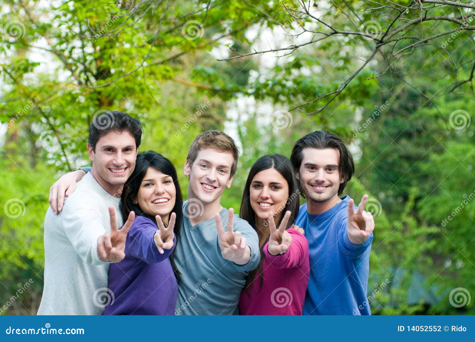 Smiling Successful Happy Friends Stock Photo - Image of gesture ...