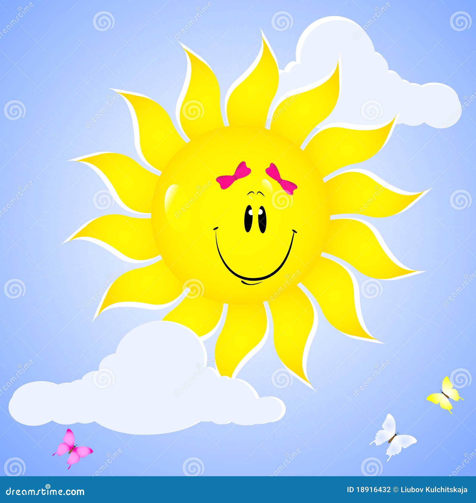Smiling sun. stock vector. Illustration of holiday, spring - 18916432