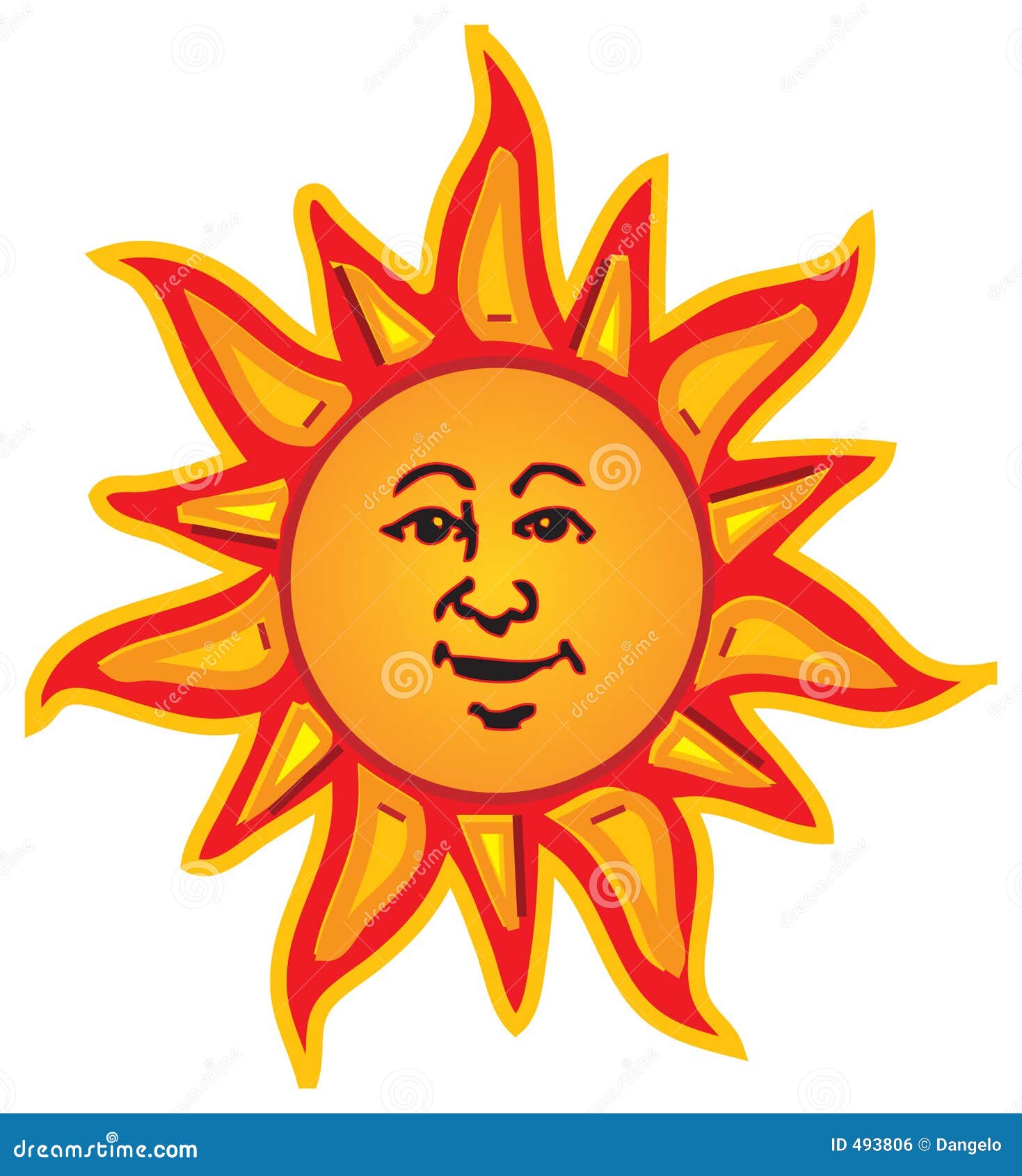 Smiling Sun stock vector. Illustration of summer, outdoors - 493806