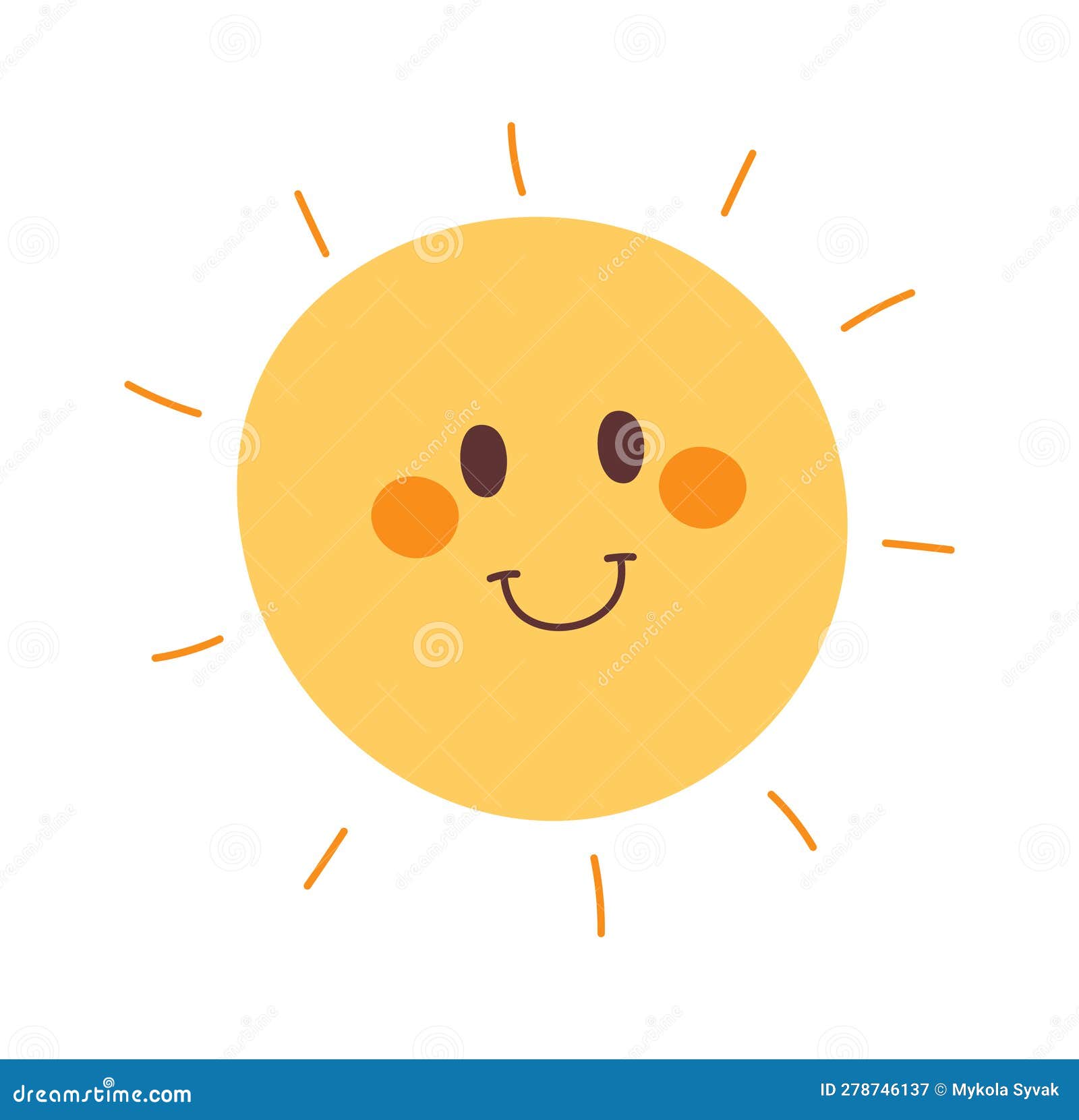 Smiling Sun Character stock vector. Illustration of cartoon - 278746137