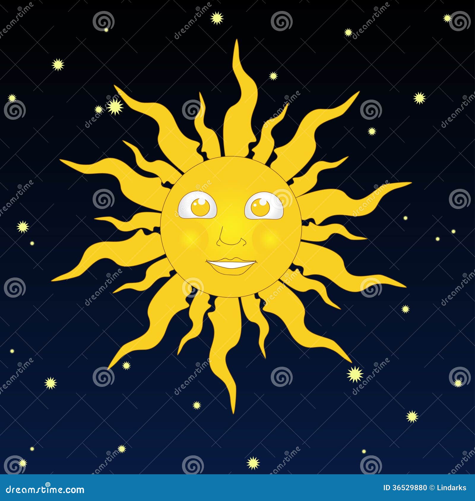 Smiling Sun stock vector. Illustration of seasons, smile - 36529880
