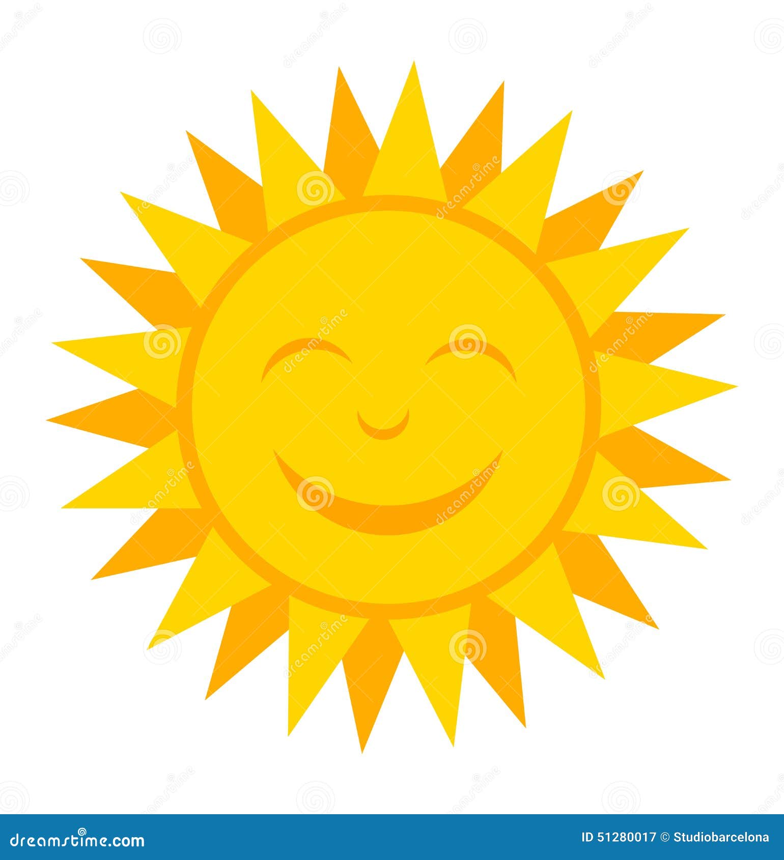 Radiant Smiling Cartoon Sun | CartoonDealer.com #121279583