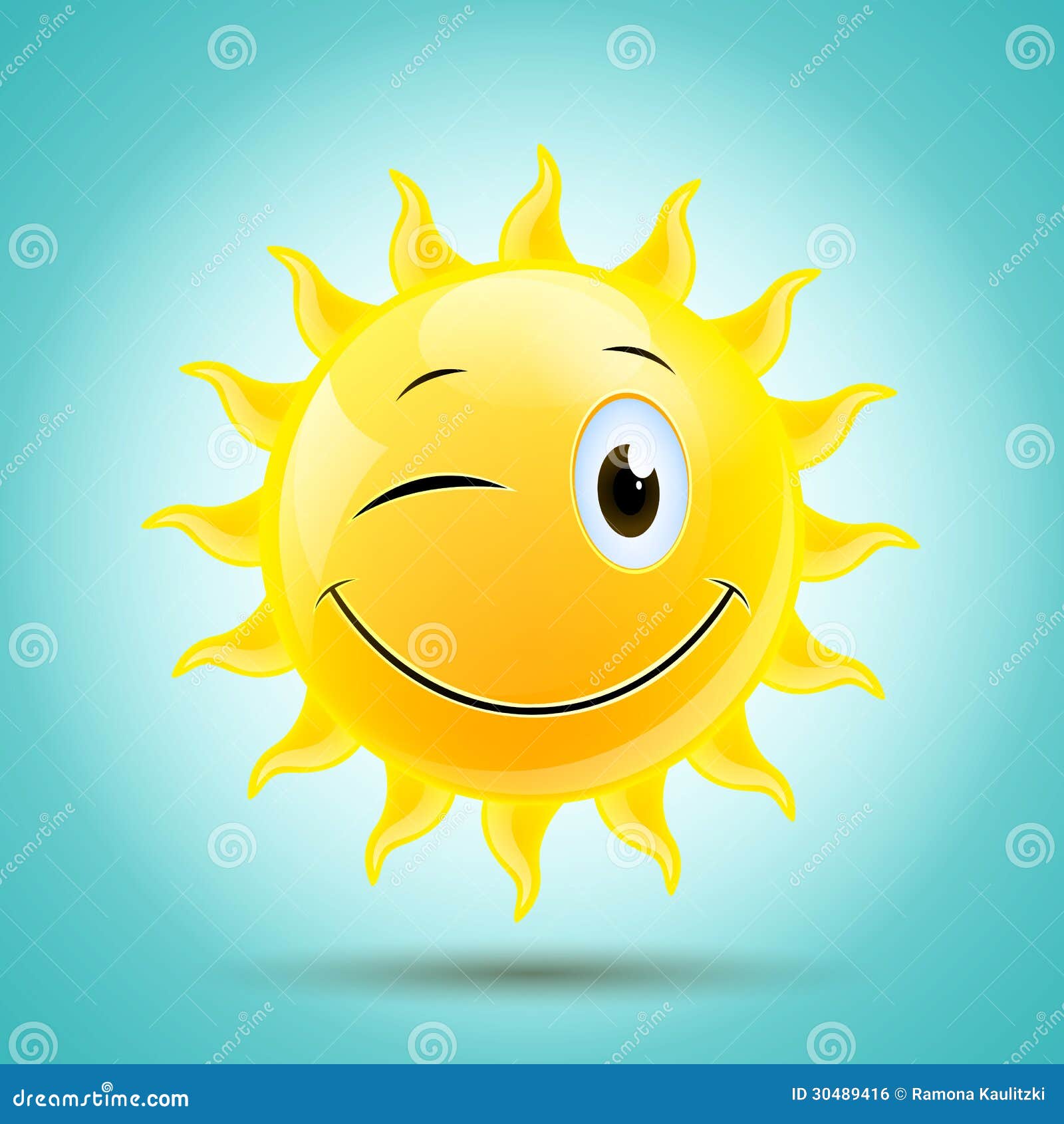 Smiling Sun stock illustration. Illustration of smiley - 30489416