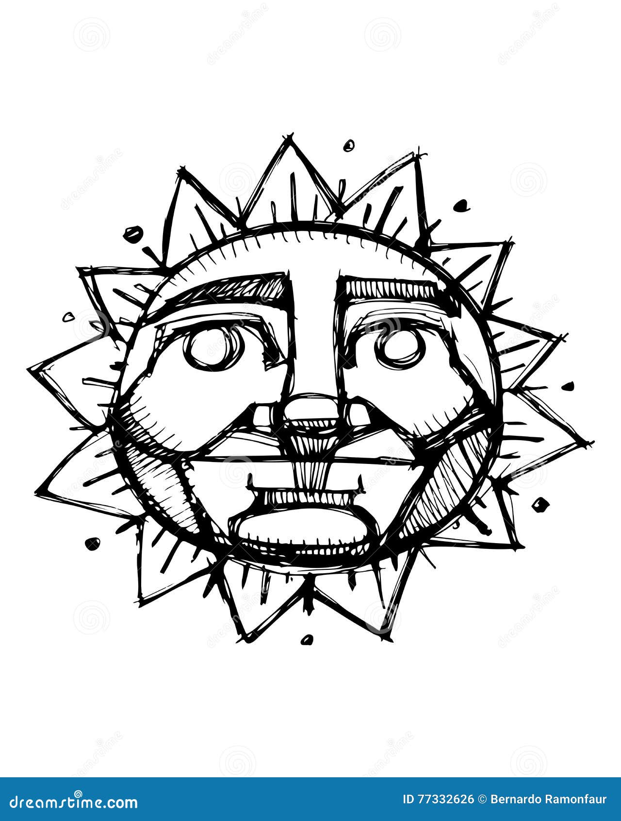 Smiling sun illustration stock vector. Illustration of eyes - 77332626