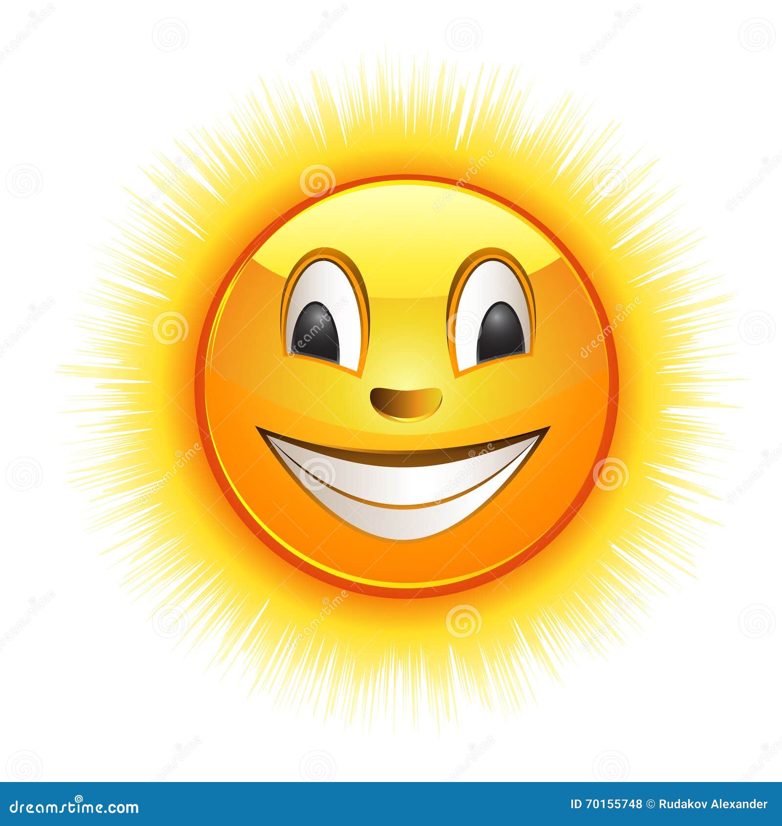 Smiling Sun stock vector. Illustration of showing, cartoon - 70155748