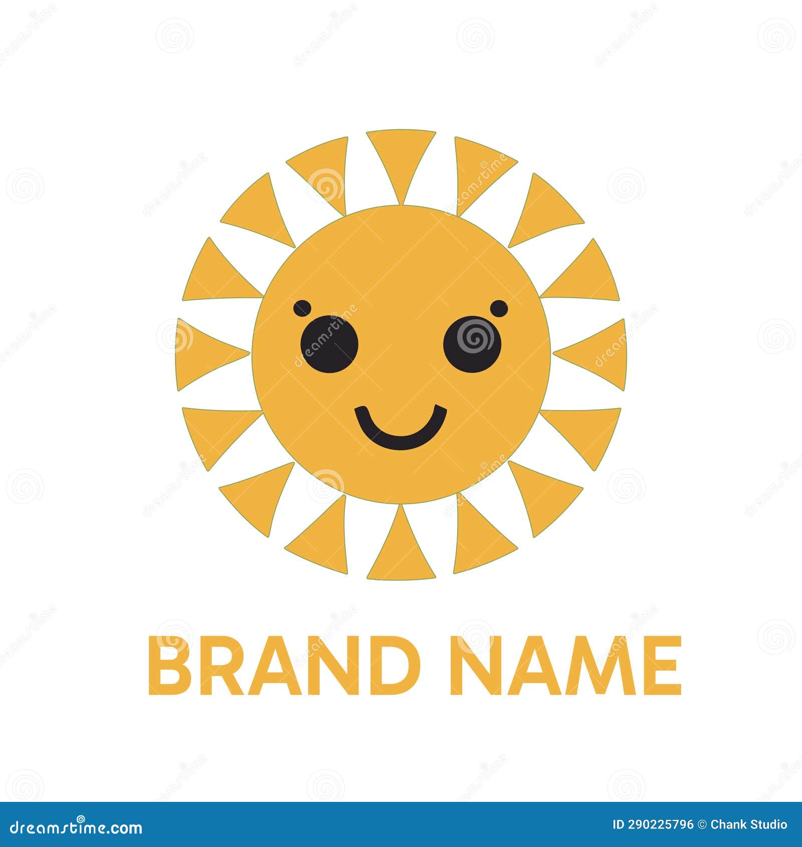 Smiling Sun Logo stock vector. Illustration of font - 290225796