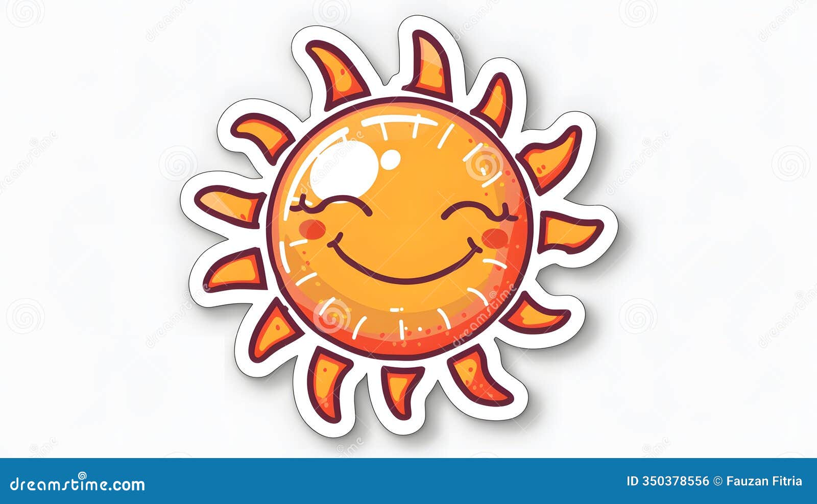Smiling Sun Sticker Design with Rays on White Background. this is AI ...