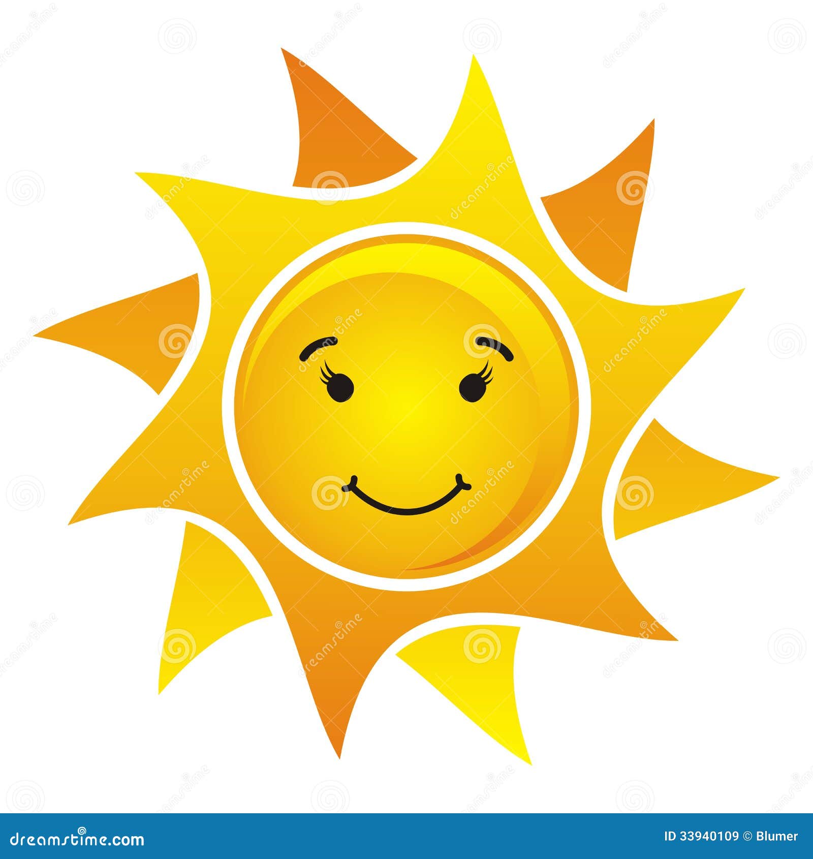 Smiling sun stock vector. Illustration of warm, smiling - 33940109