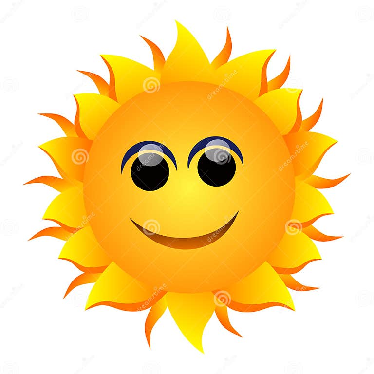 Smiling sun stock vector. Illustration of climate, graphics - 39499787