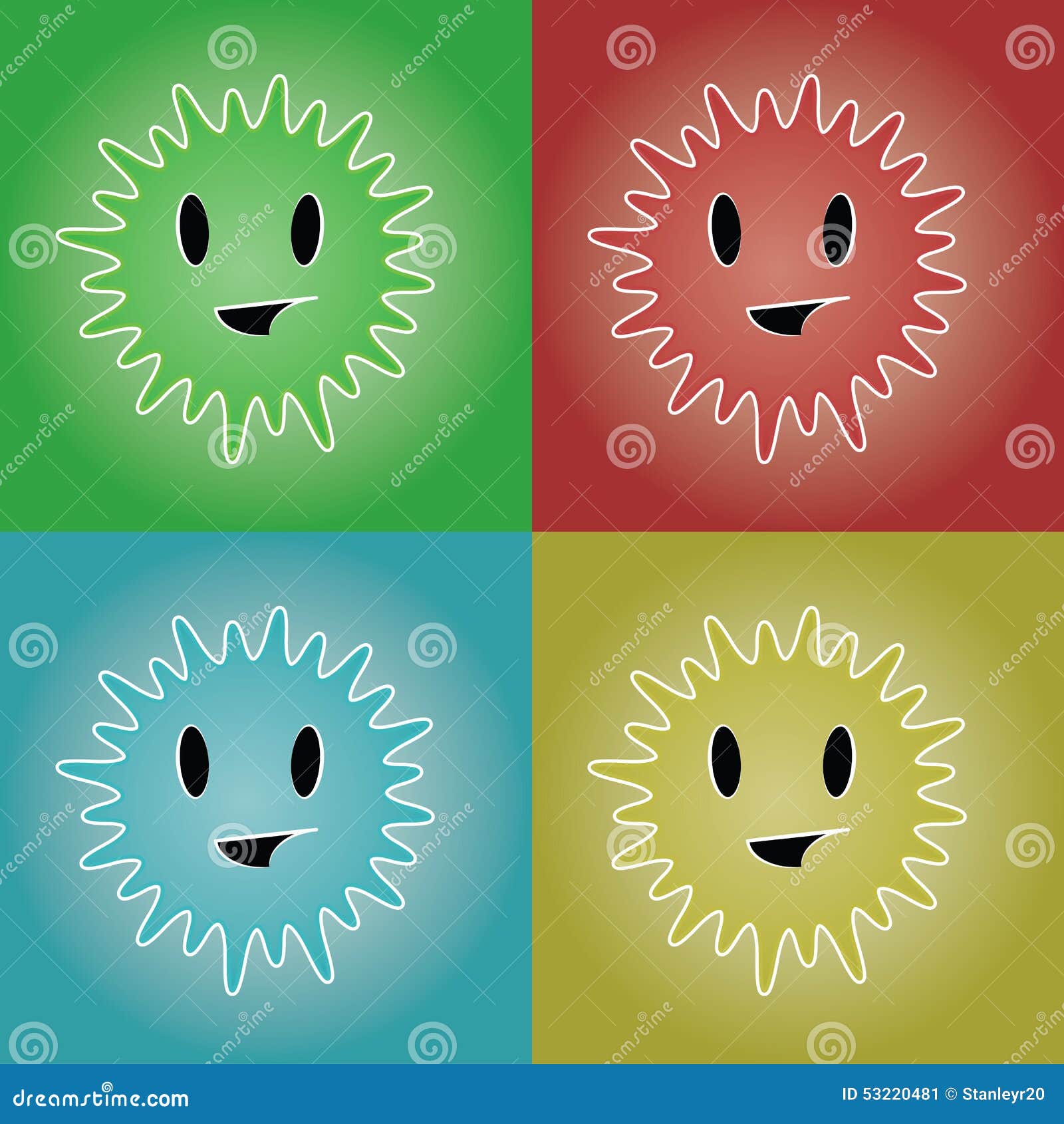 Smiling sunny face stock vector. Illustration of smiling - 53220481