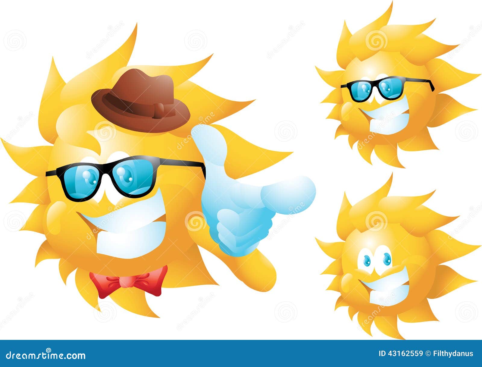 Smiling suns stock vector. Illustration of cartoon, showing - 43162559