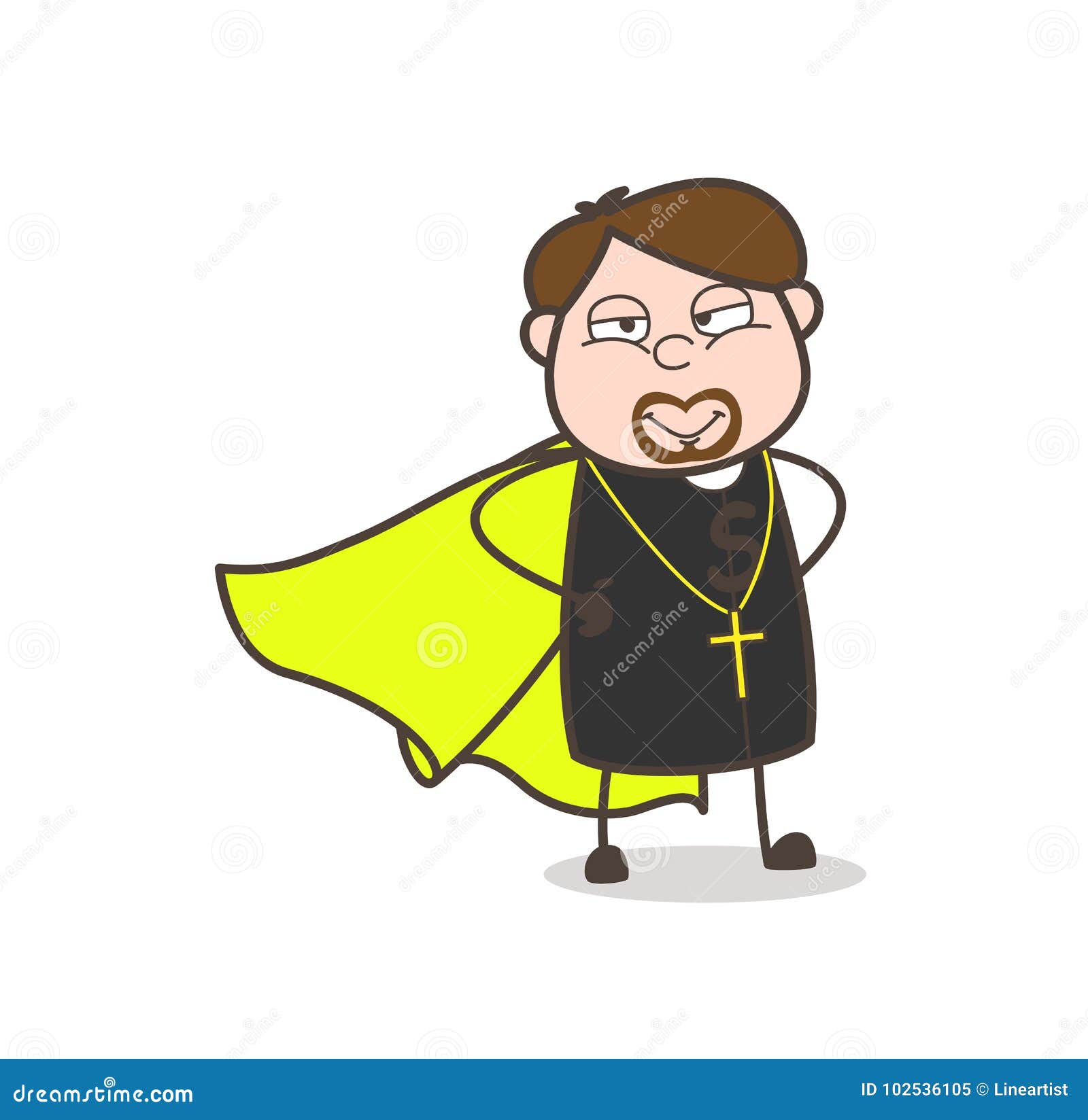 Smiling Super-Hero Priest Character Vector Stock Illustration ...