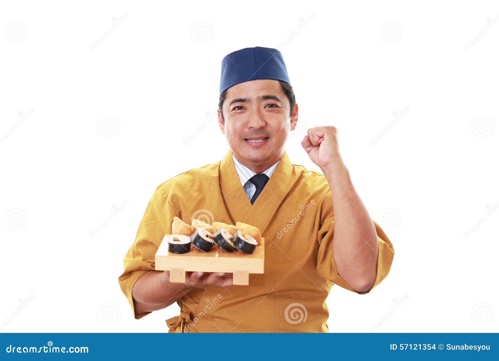 Smiling sushi chef stock photo. Image of beauty, chef - 57121354