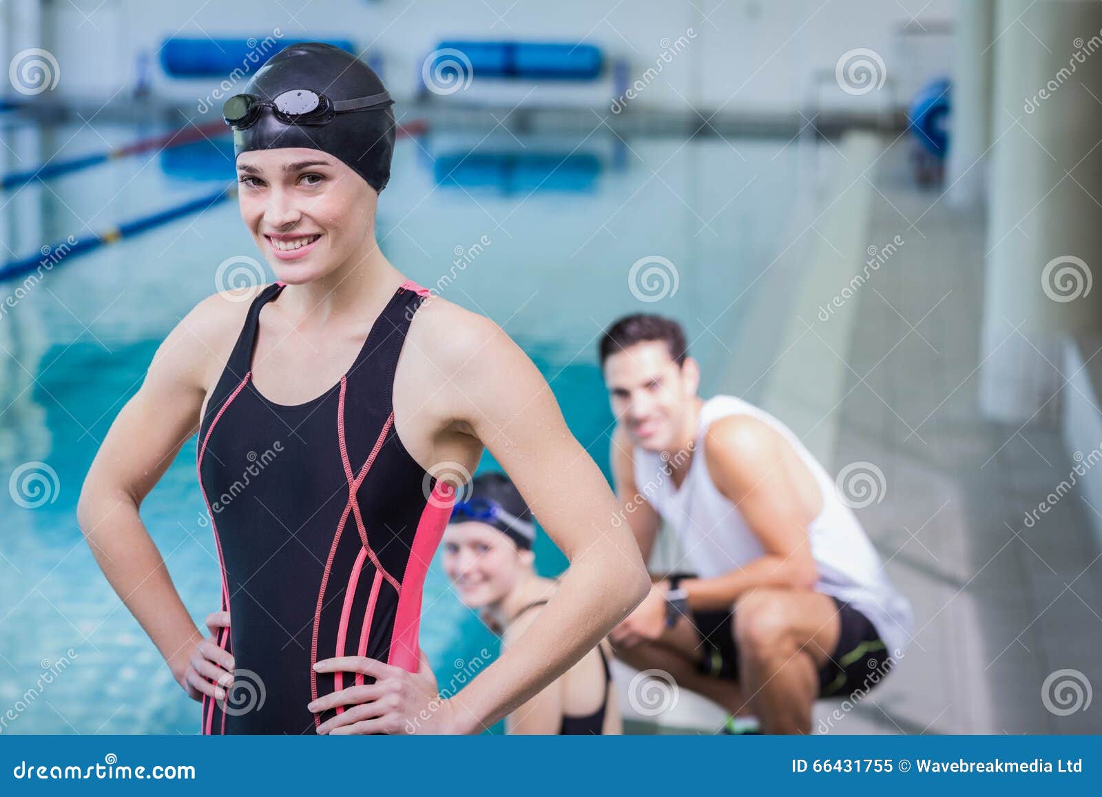 Smiling Swimmer Looking at the Camera Stock Image - Image of adult ...