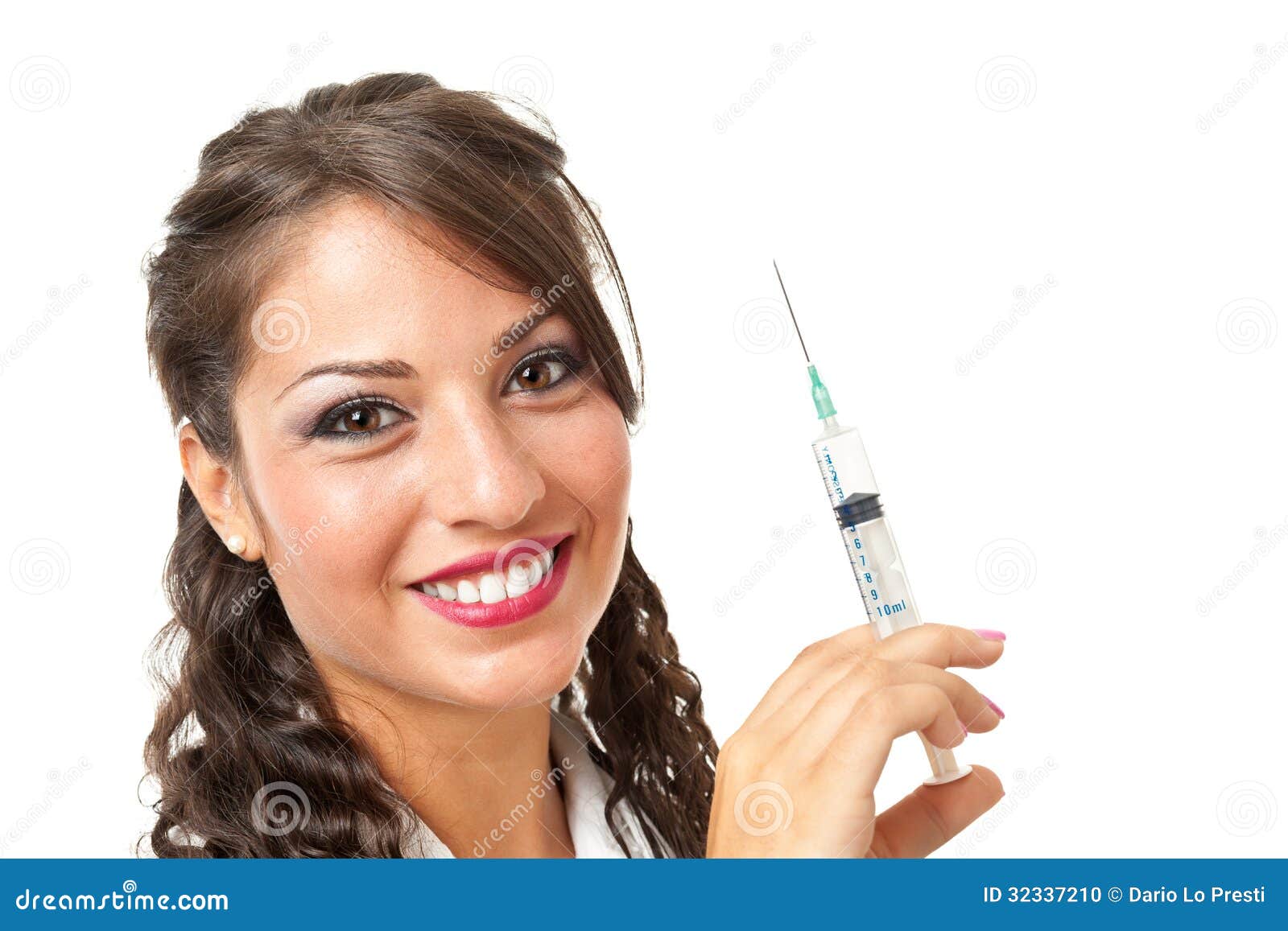 Smiling with a syringe stock photo. Image of physician - 32337210