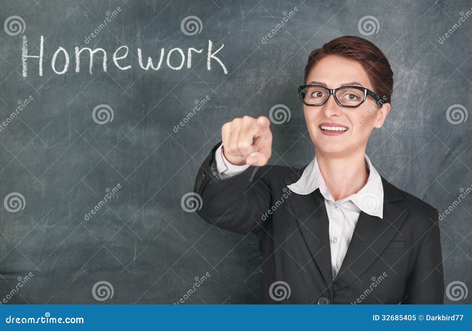 Smiling Teacher Calling Student Stock Image - Image of pointing, female ...