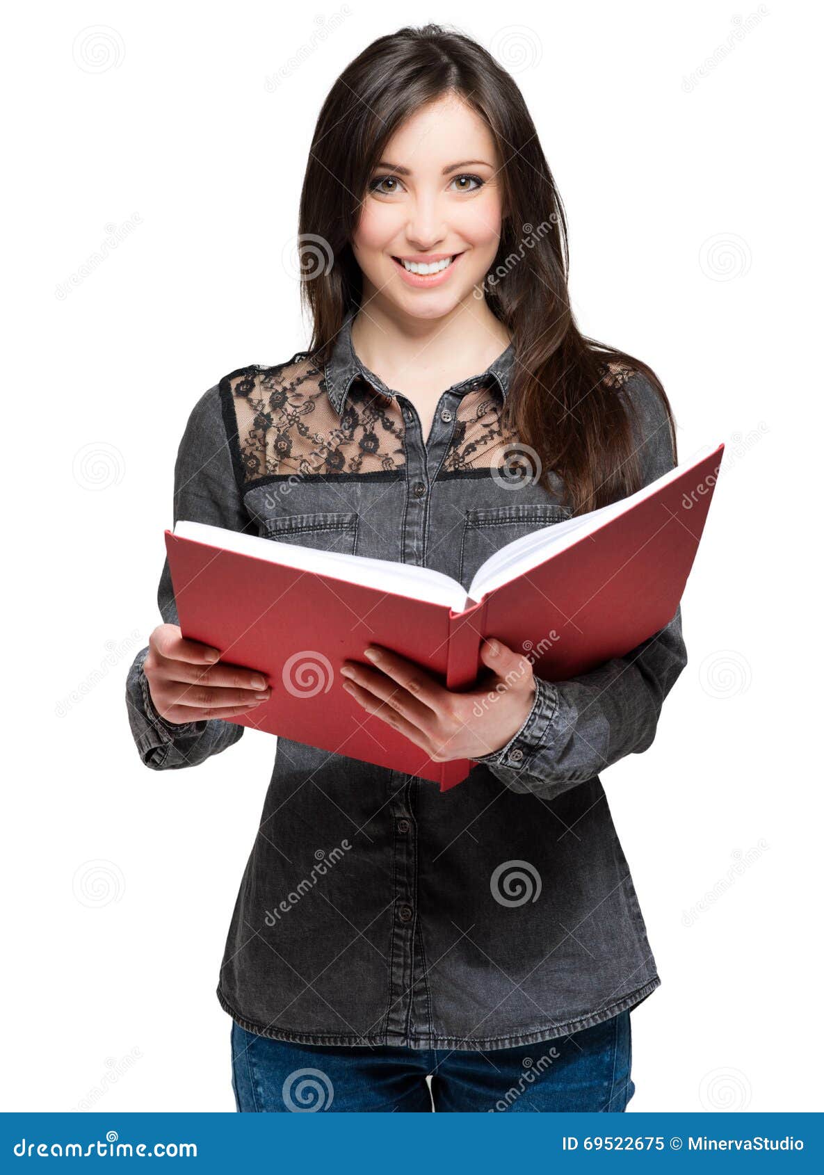 Smiling Teacher Holding a Book Stock Image - Image of teacher, training ...