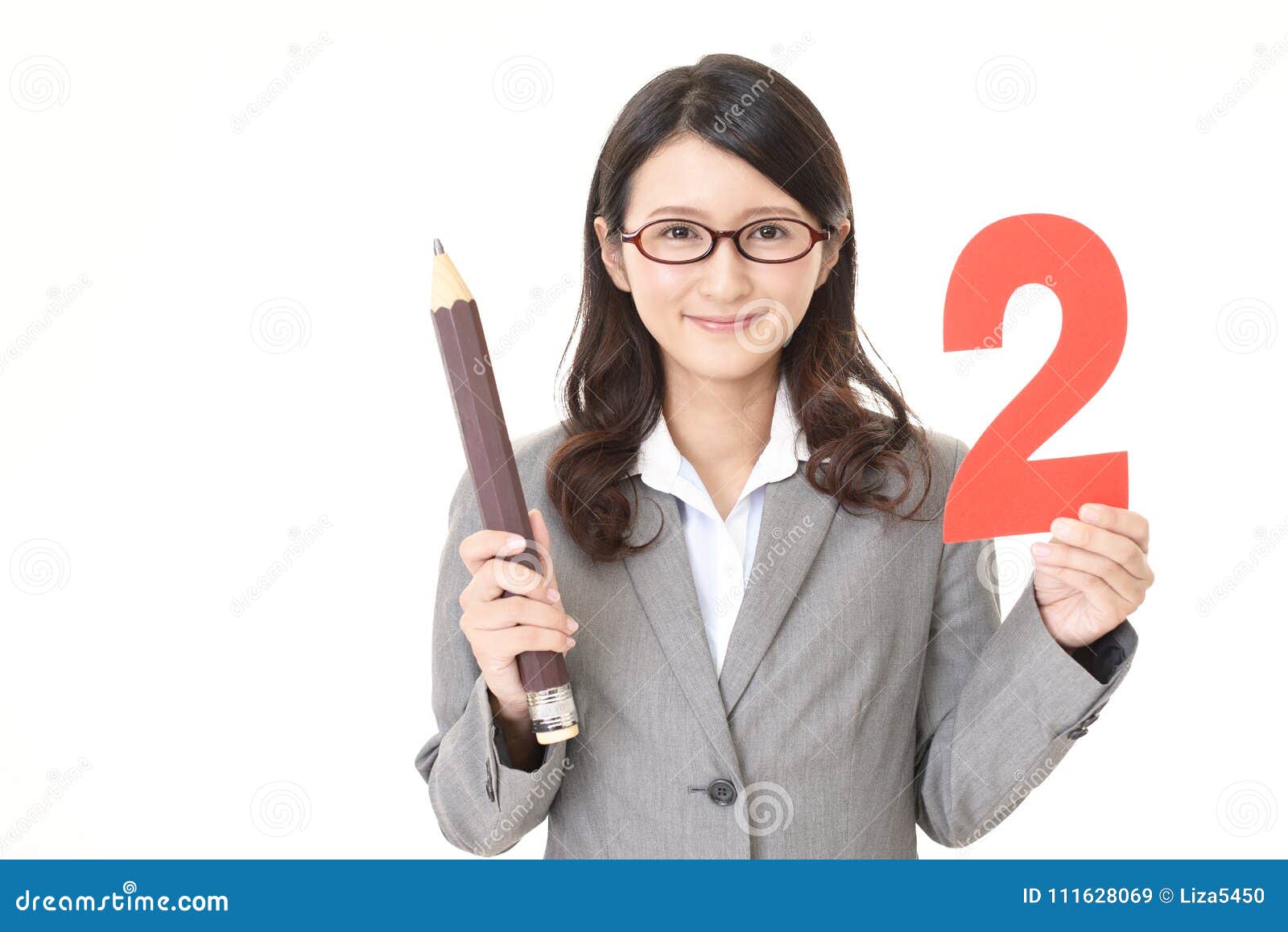Smiling Teacher with a Number Stock Image - Image of education, cute ...