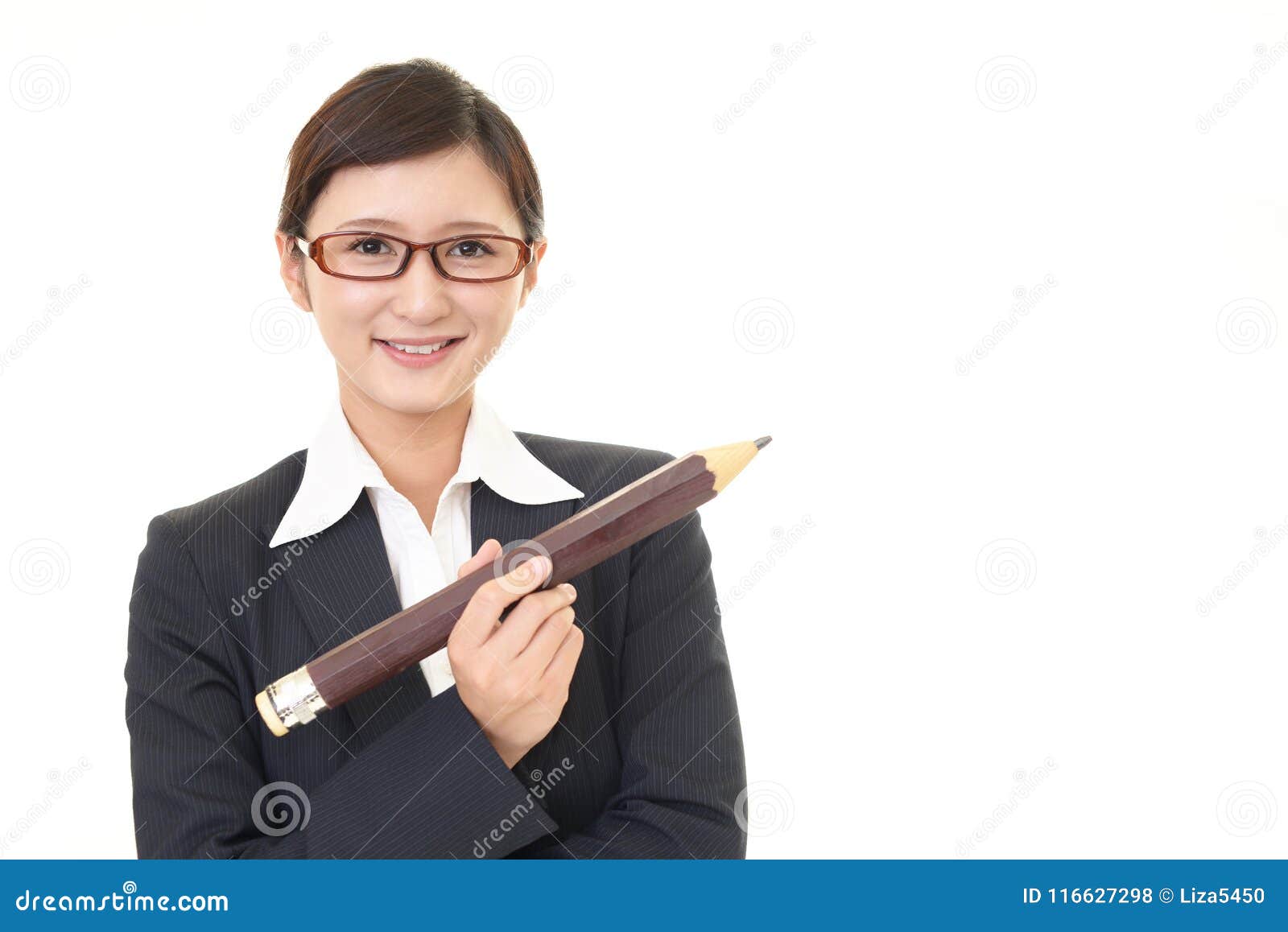 Smiling teacher stock photo. Image of lady, face, company - 116627298