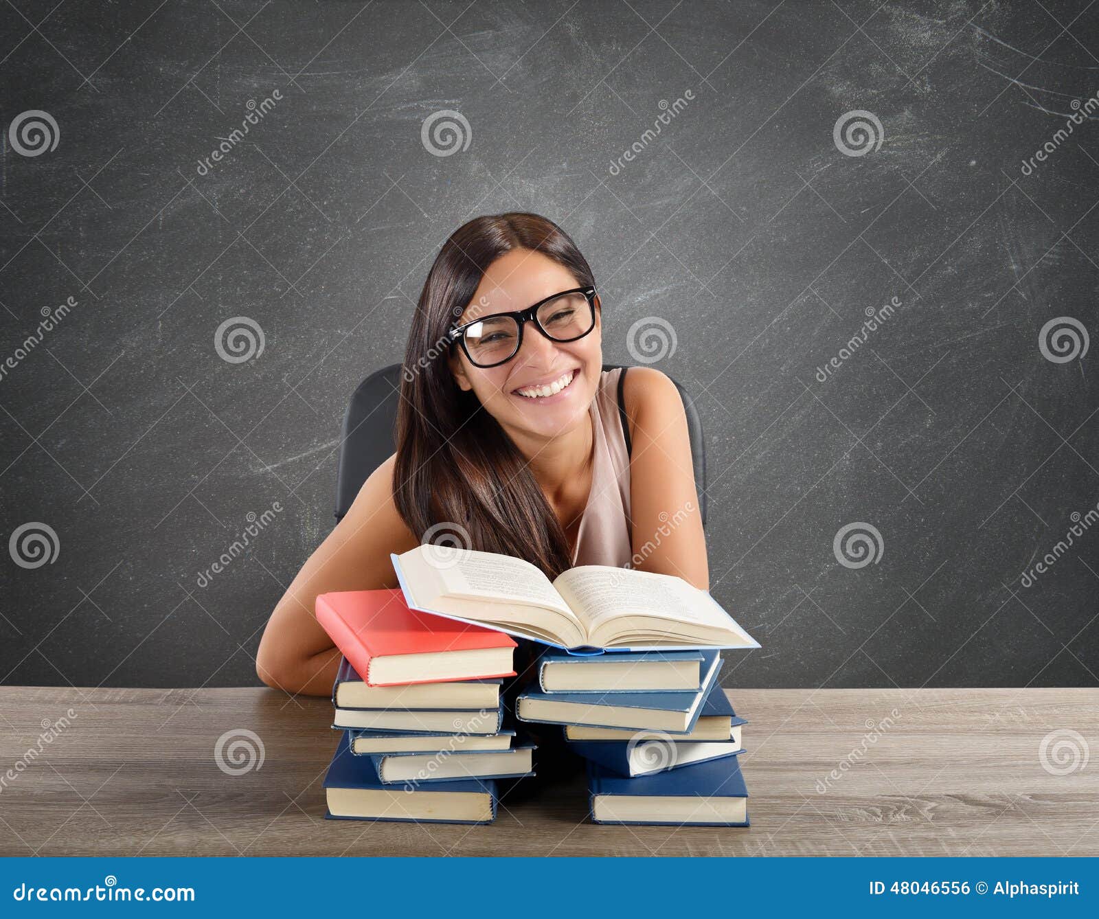 Smiling teacher stock photo. Image of learn, analysis - 48046556
