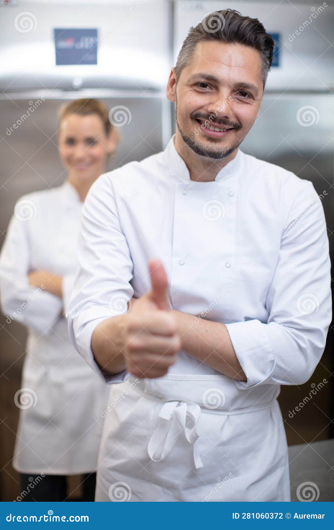 Smiling Team Chef Standing in Kitchen Stock Photo - Image of youngwomen ...
