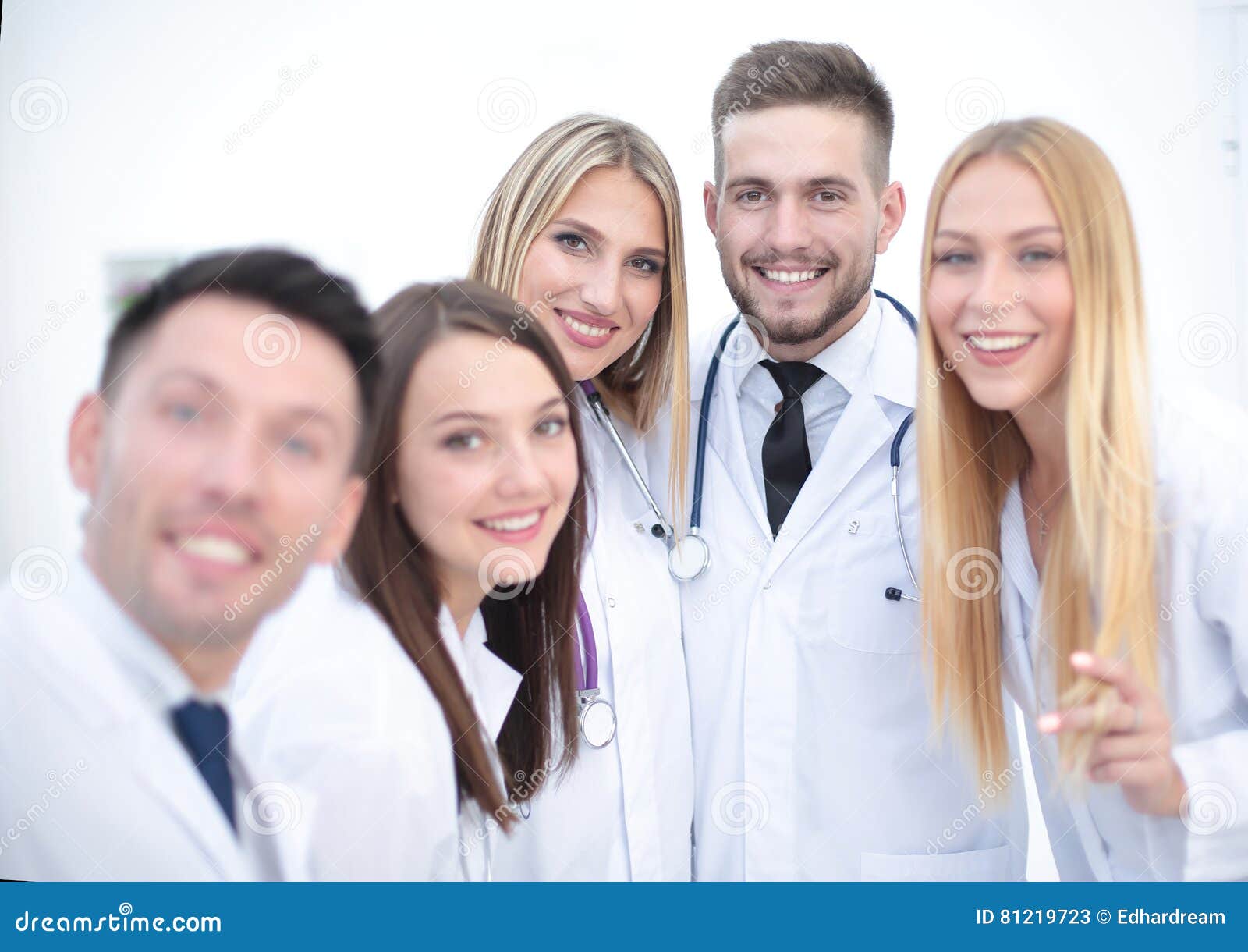 Smiling Team of Doctors at Hospital Making Selfie Stock Image - Image ...