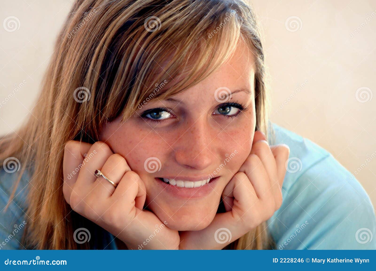 Smiling teen portrait stock photo. Image of refreshing - 2228246