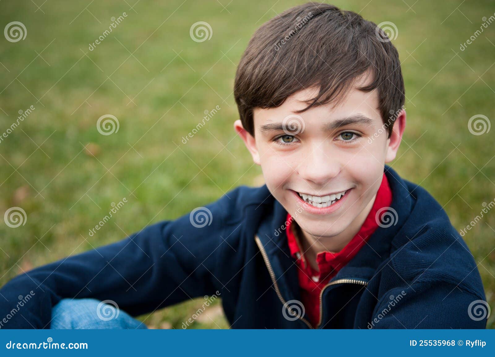 Smiling Teenage Boy Outside Stock Photo - Image of caucasian, happy ...