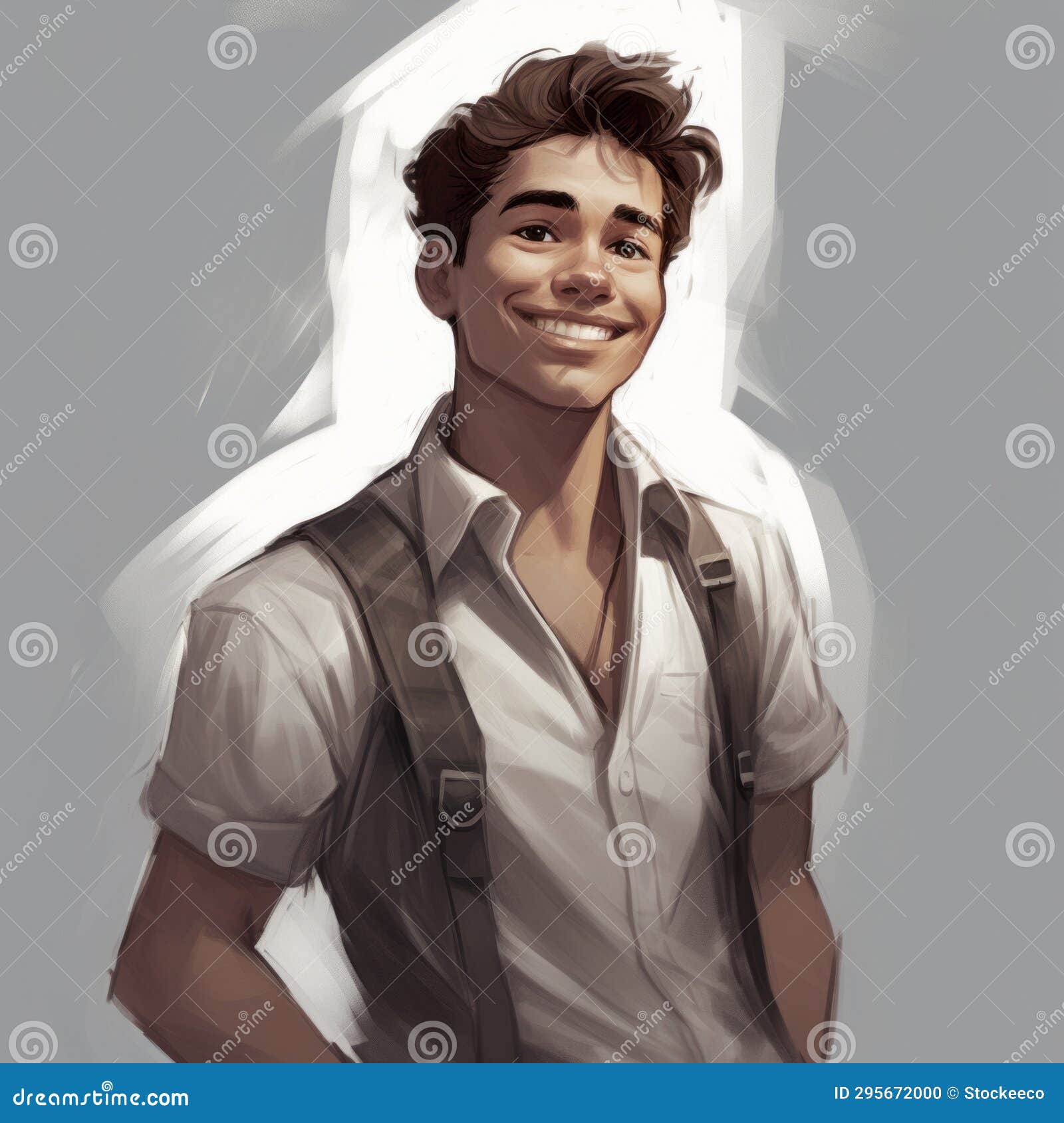 Smiling Teenage Cyclops Portrait in Retrocore Style Stock Illustration ...