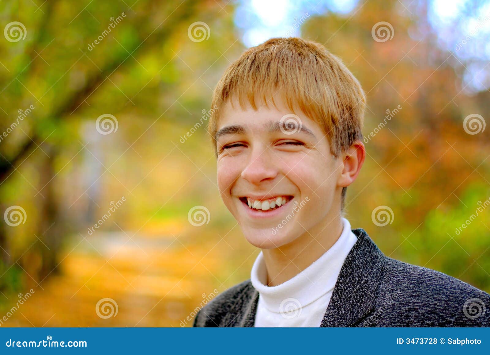 Smiling teenager stock photo. Image of portrait, nature - 3473728