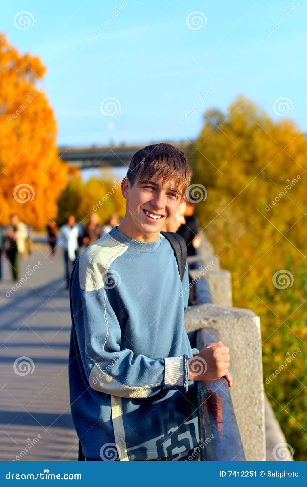 Smiling teenager stock image. Image of city, foliage, adolescence - 7412251