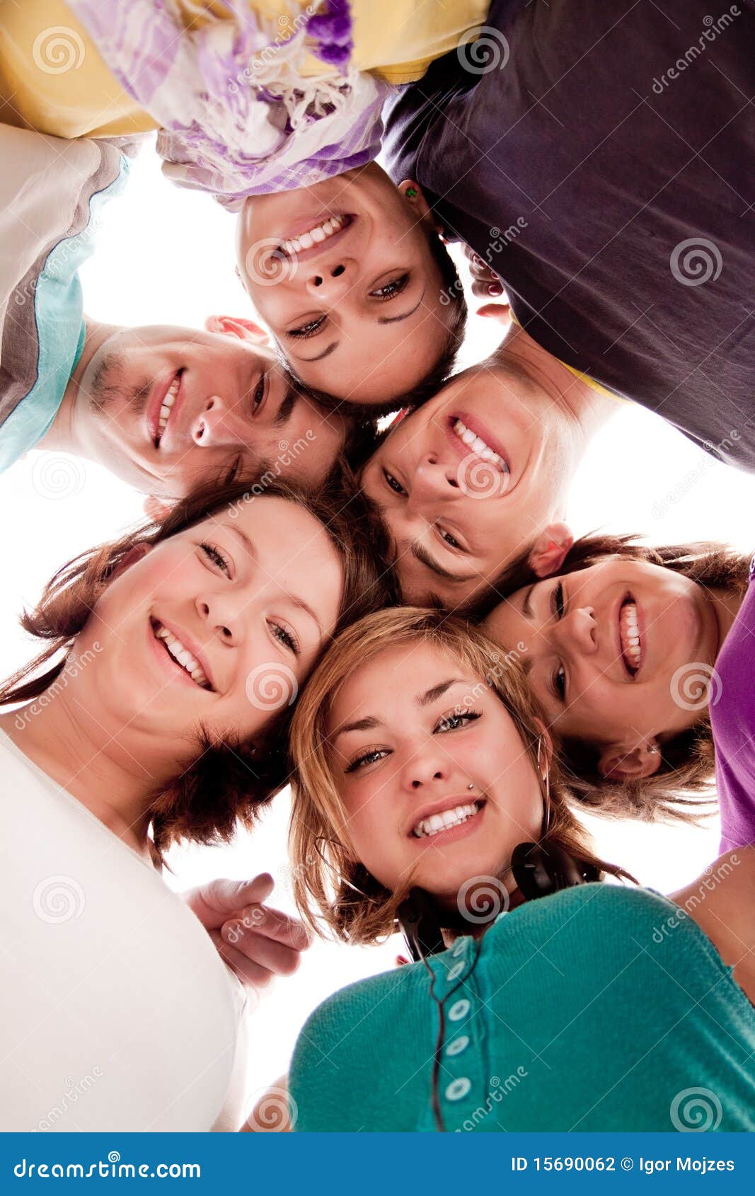 Smiling Teenagers in Circle Stock Photo - Image of people, students ...