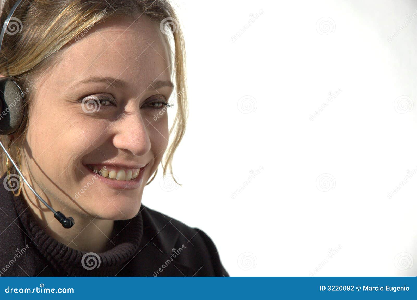Smiling telemarketer stock photo. Image of customer, caucasian - 3220082