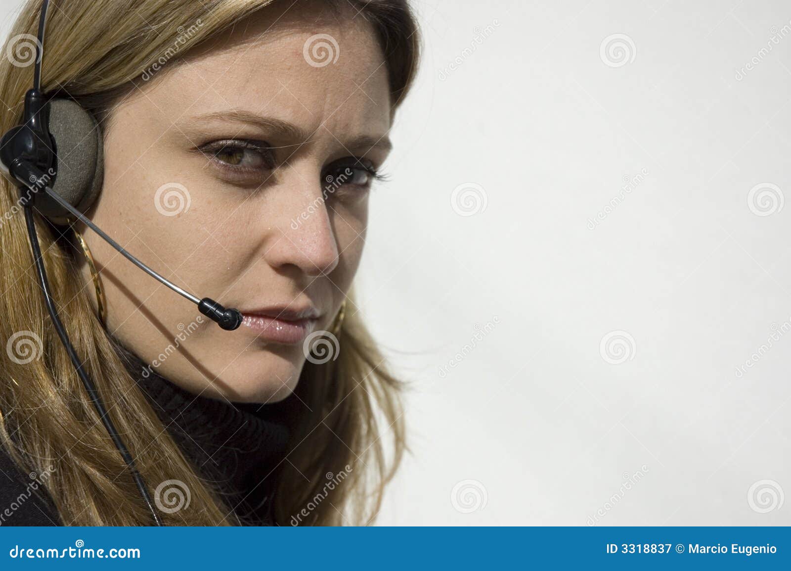 Smiling telemarketer stock image. Image of financial, headphone - 3318837