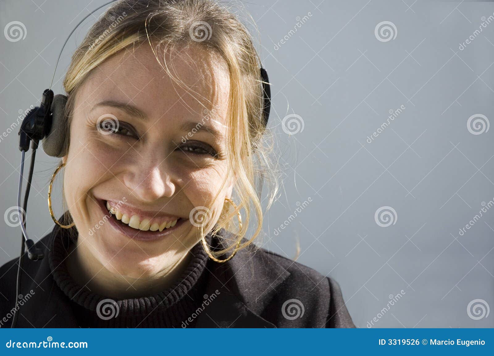Smiling telemarketer stock photo. Image of businesswoman - 3319526