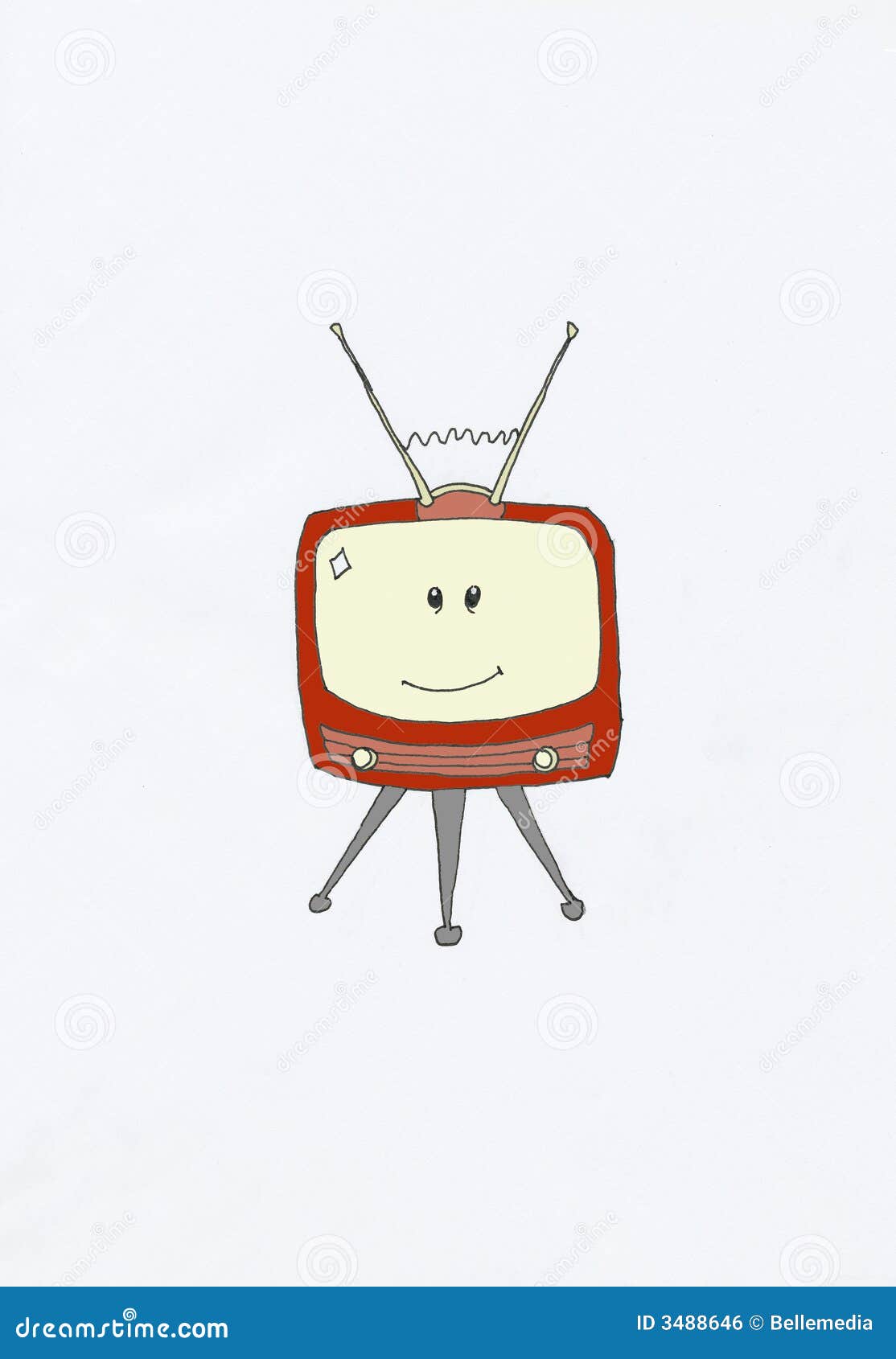 Smiling television set stock illustration. Illustration of products ...