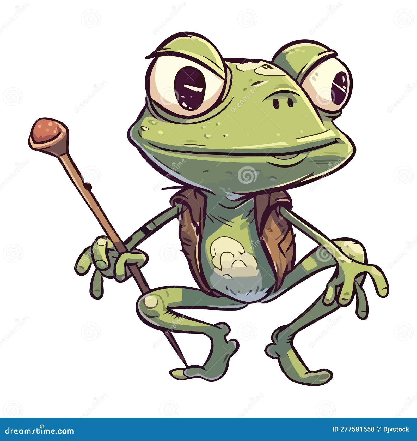 Smiling Toad Mascot Sitting with Magic Wand Stock Vector - Illustration ...