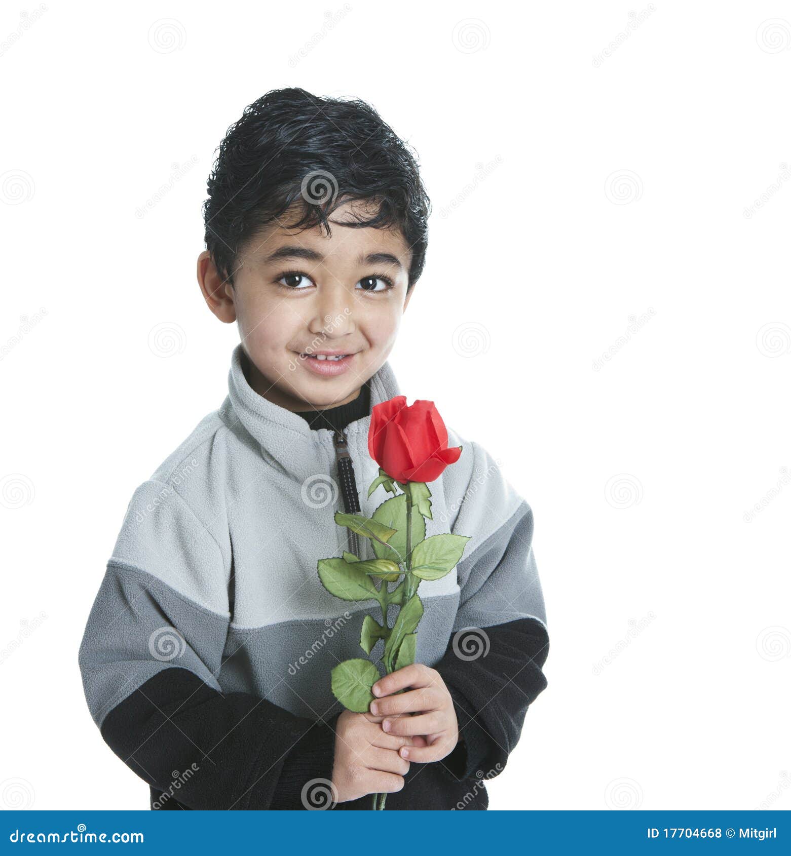 Smiling Toddler Holding a Red Rose Stock Photo - Image of saint, smile ...