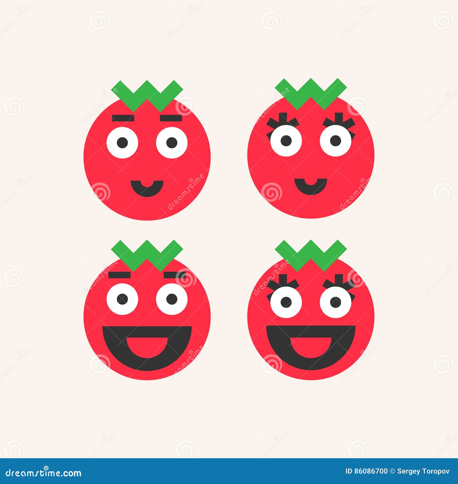 Smiling Tomato. Funny Tomatoes Stock Vector - Illustration of juicy ...