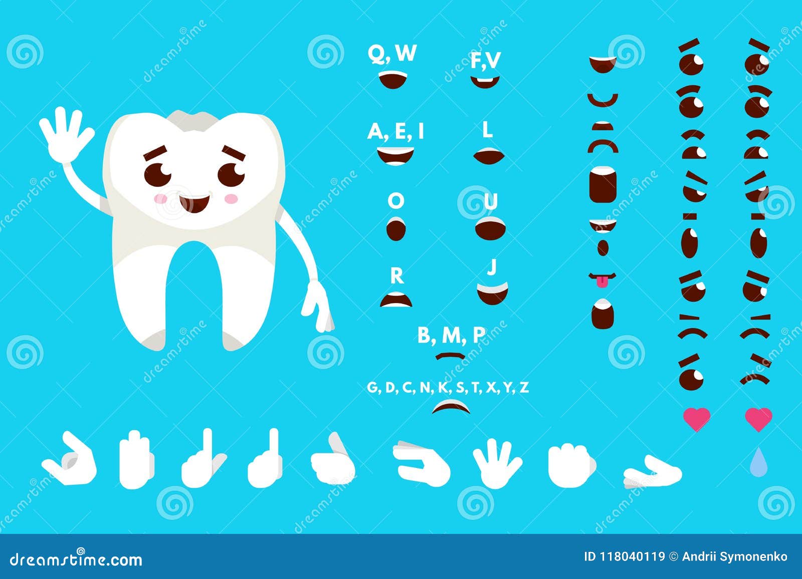 Smiling Tooth Animated Character. Caries Prevention Concept Stock ... Smiling Tooth Animated Character. Caries Prevention Concept Stock ...