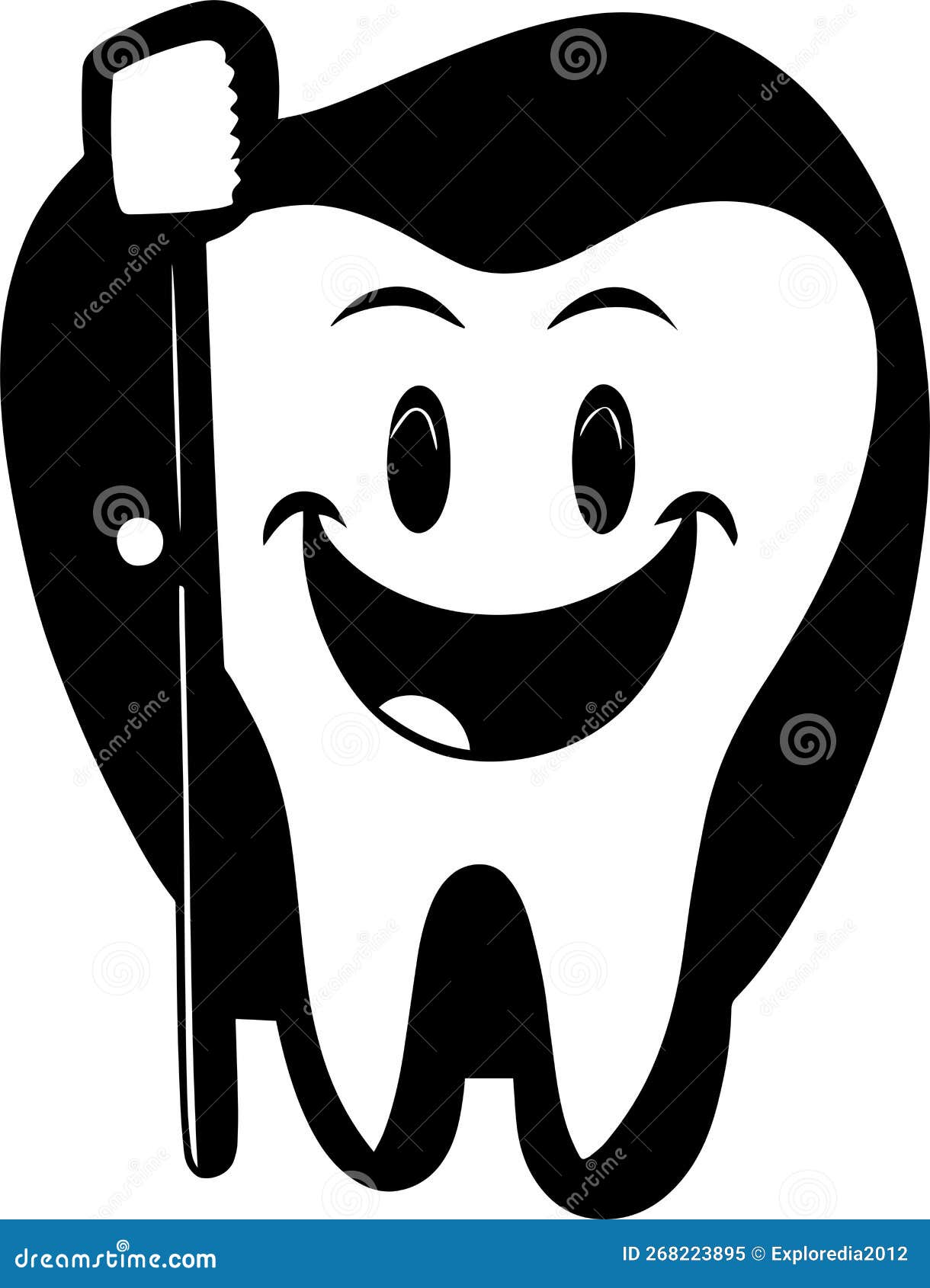 Smiling Tooth Holding a Toothbrush Logo Stock Vector - Illustration of ...