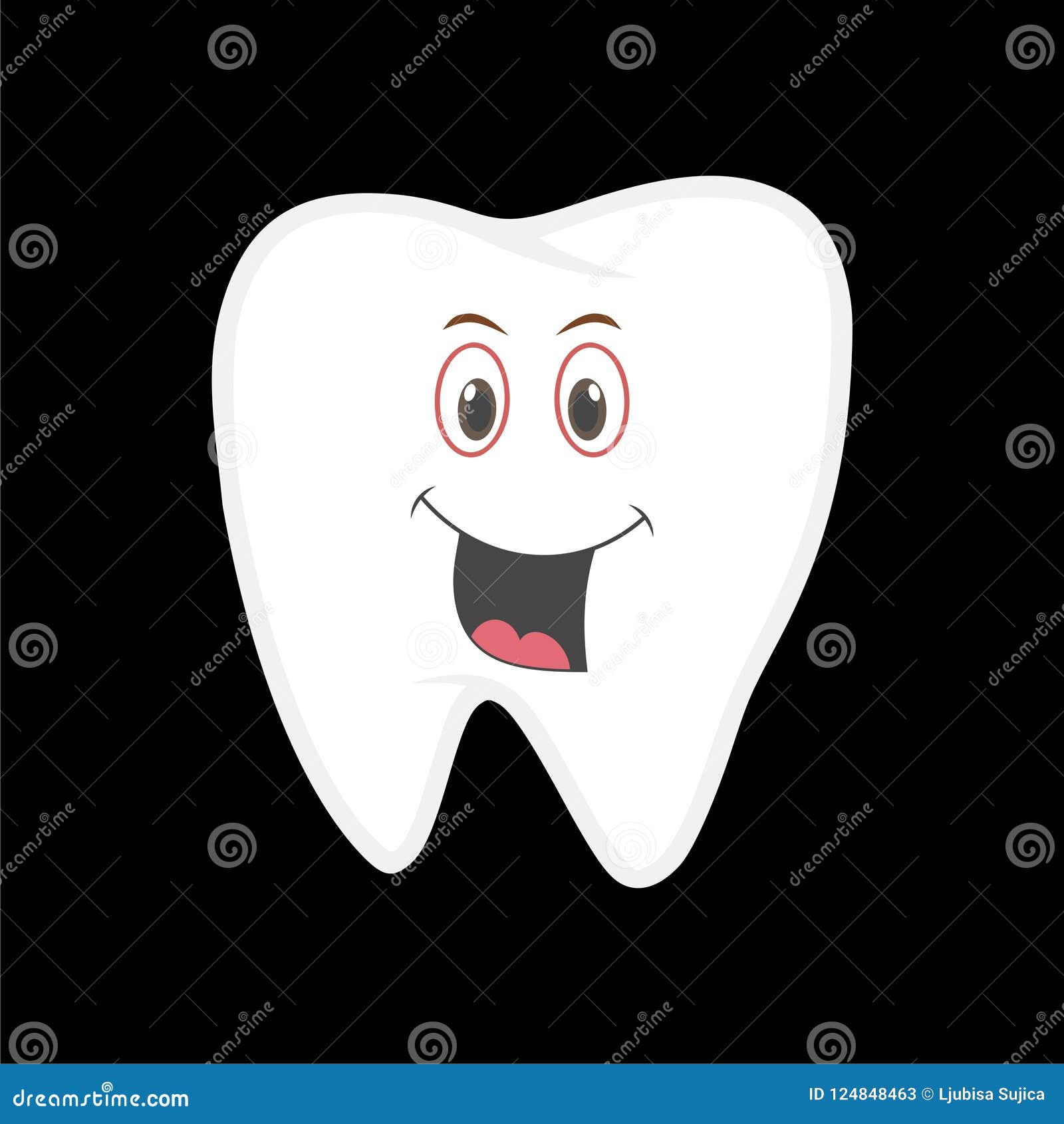 Smiling Tooth Icon, Tooth Vector Icon, Simple Vector Logo Stock Vector ...