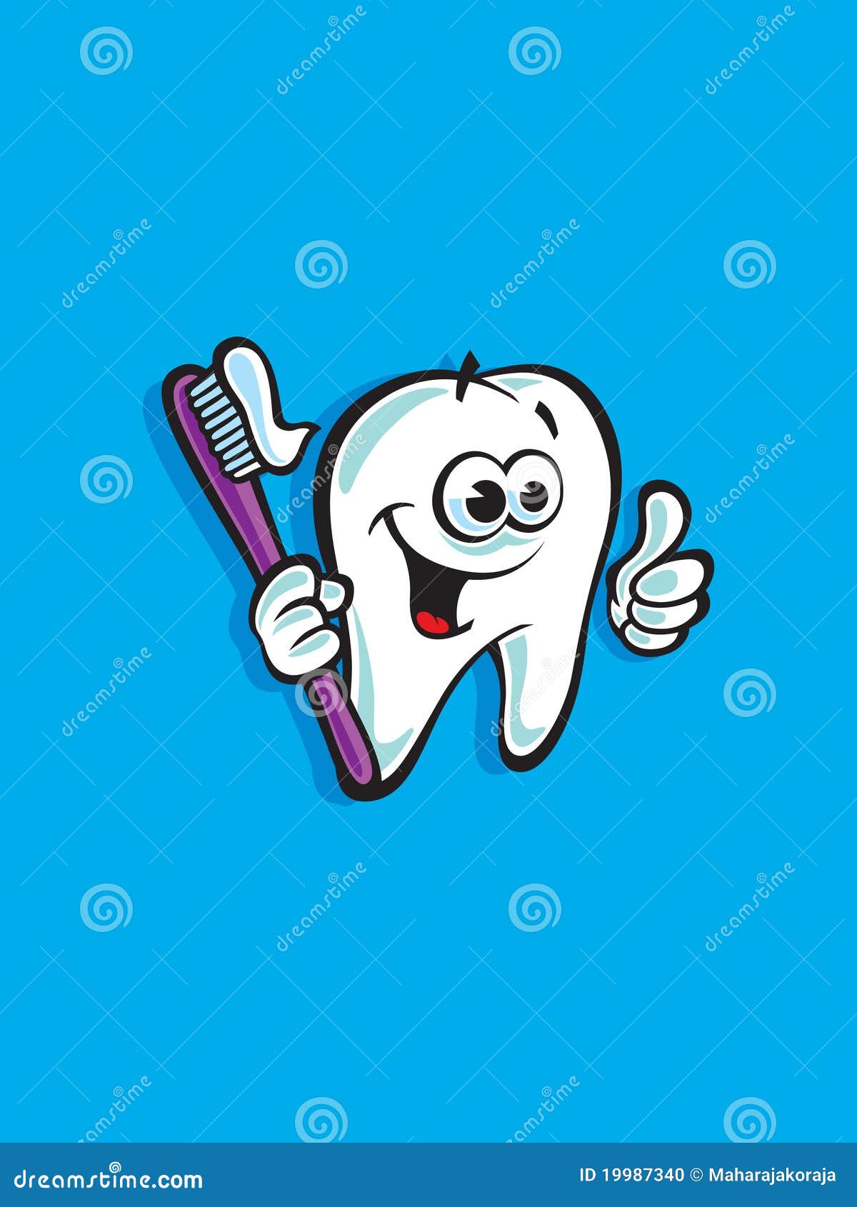 Smiling Tooth With Pink Cheeks. Dirty Ill And Joy Healthy Teeth. For ...