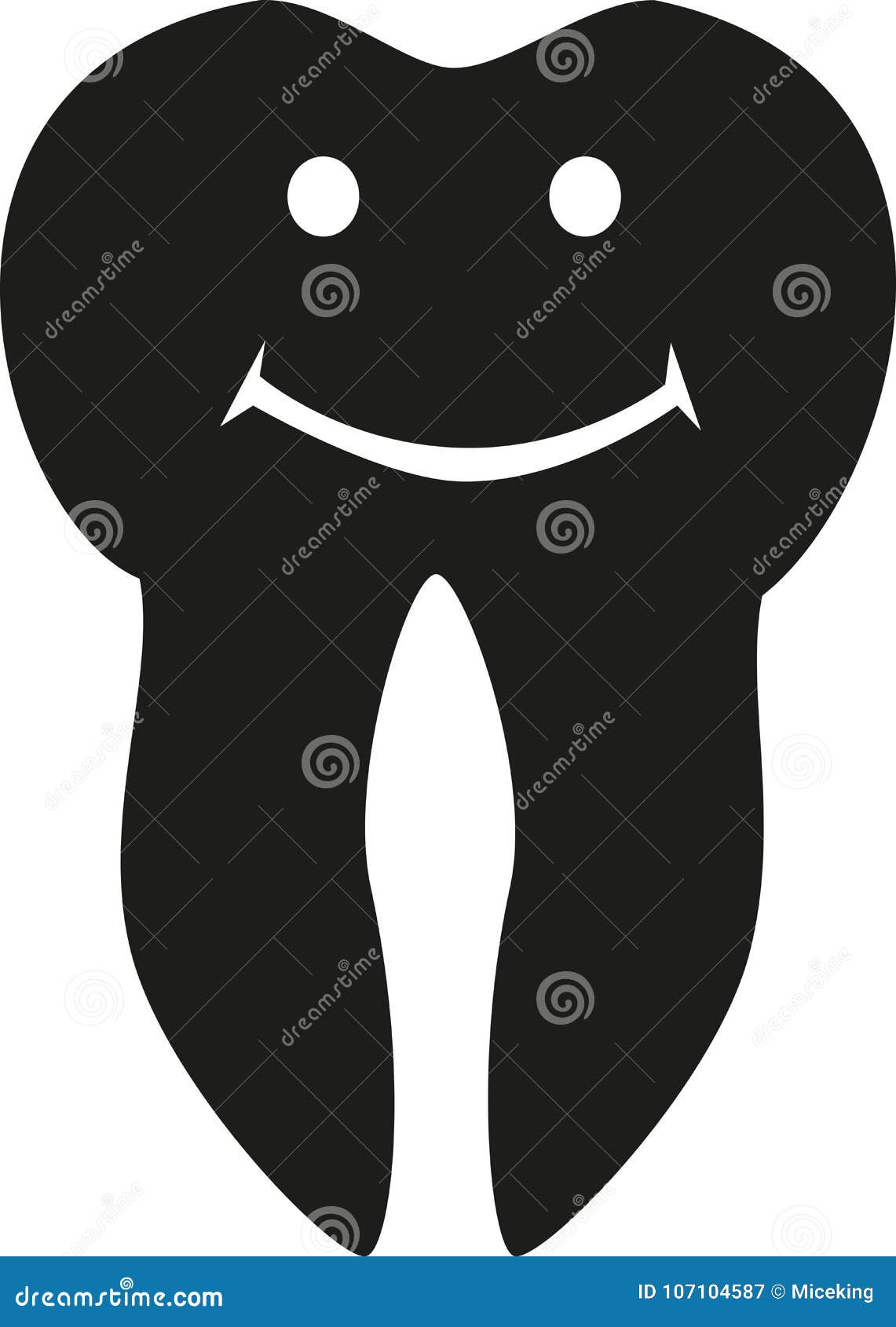 Smiling tooth vector stock vector. Illustration of medical - 107104587