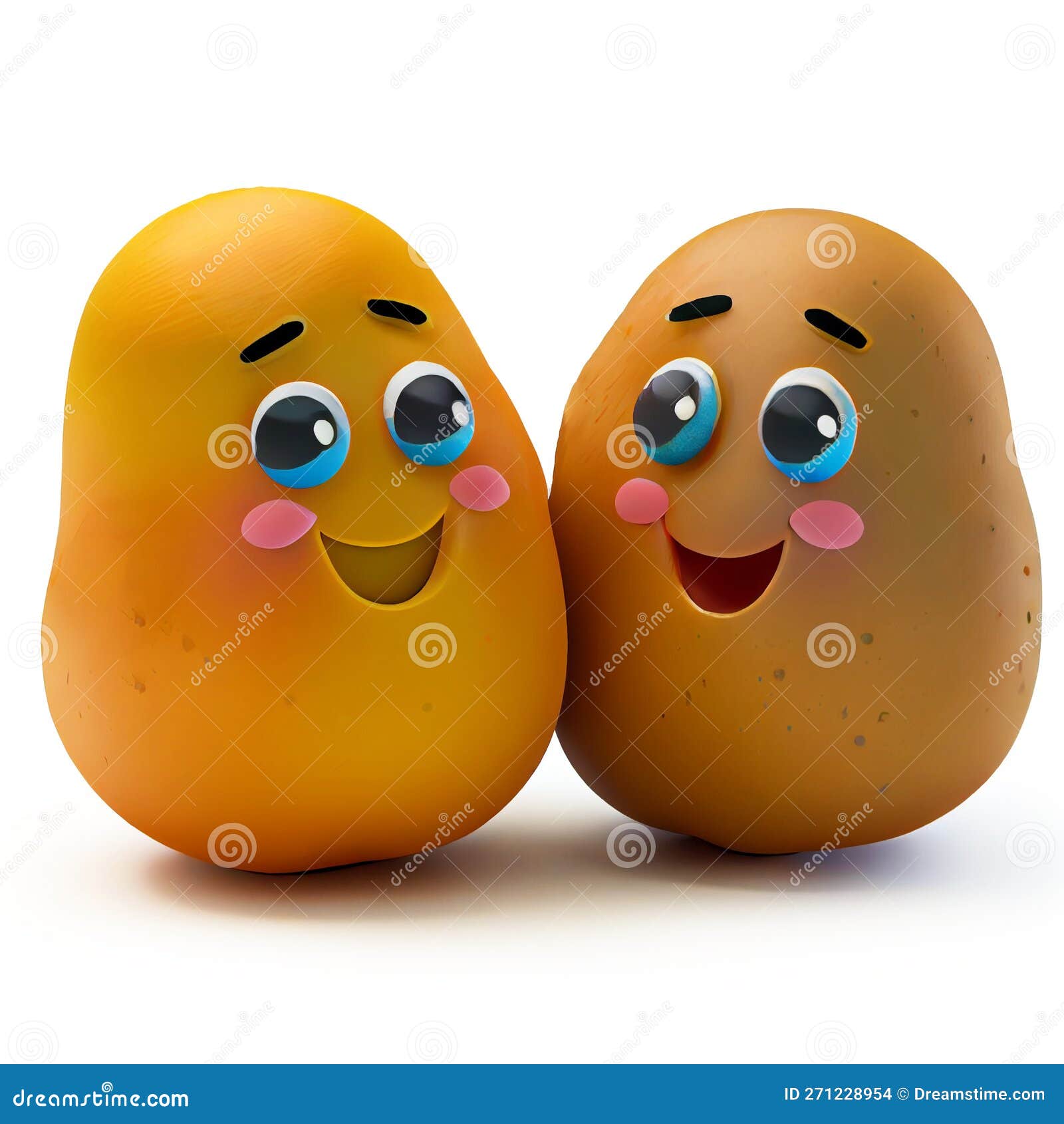 Smiling Toy Potatoes, Ai Generation Stock Illustration - Illustration ...